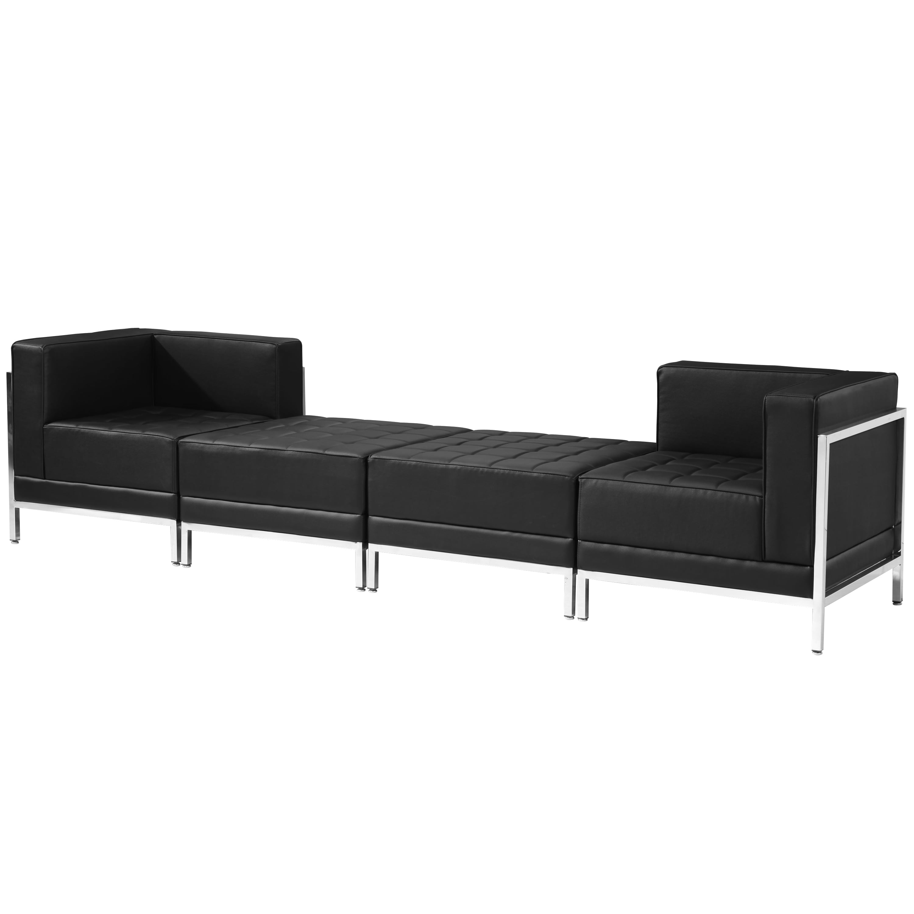 BizChair 4 Piece Contemporary LeatherSoft Sectional Sofa Living Room ...