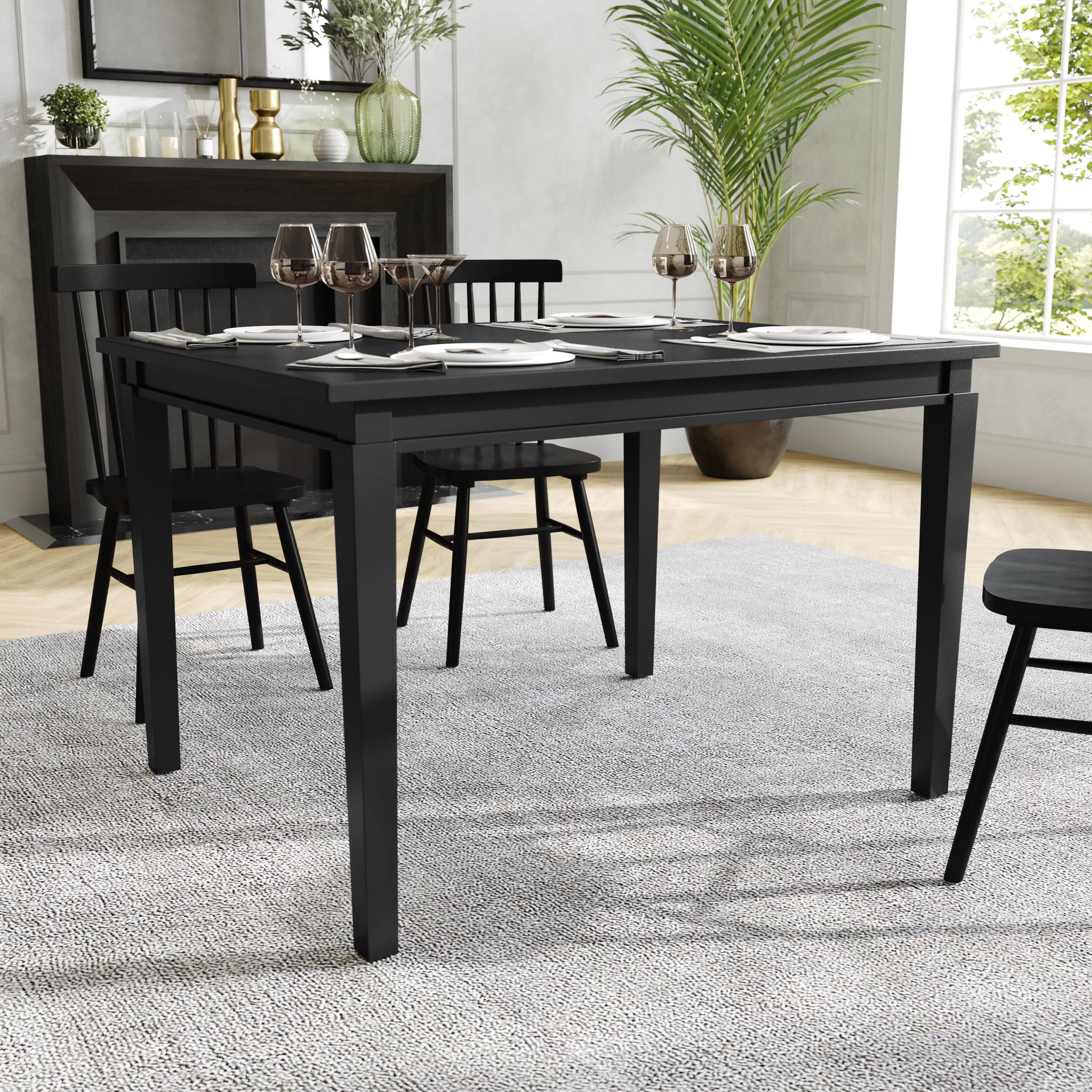 BizChair 47" Solid Wood Dining Table, Commercial Grade Heavy Duty ...