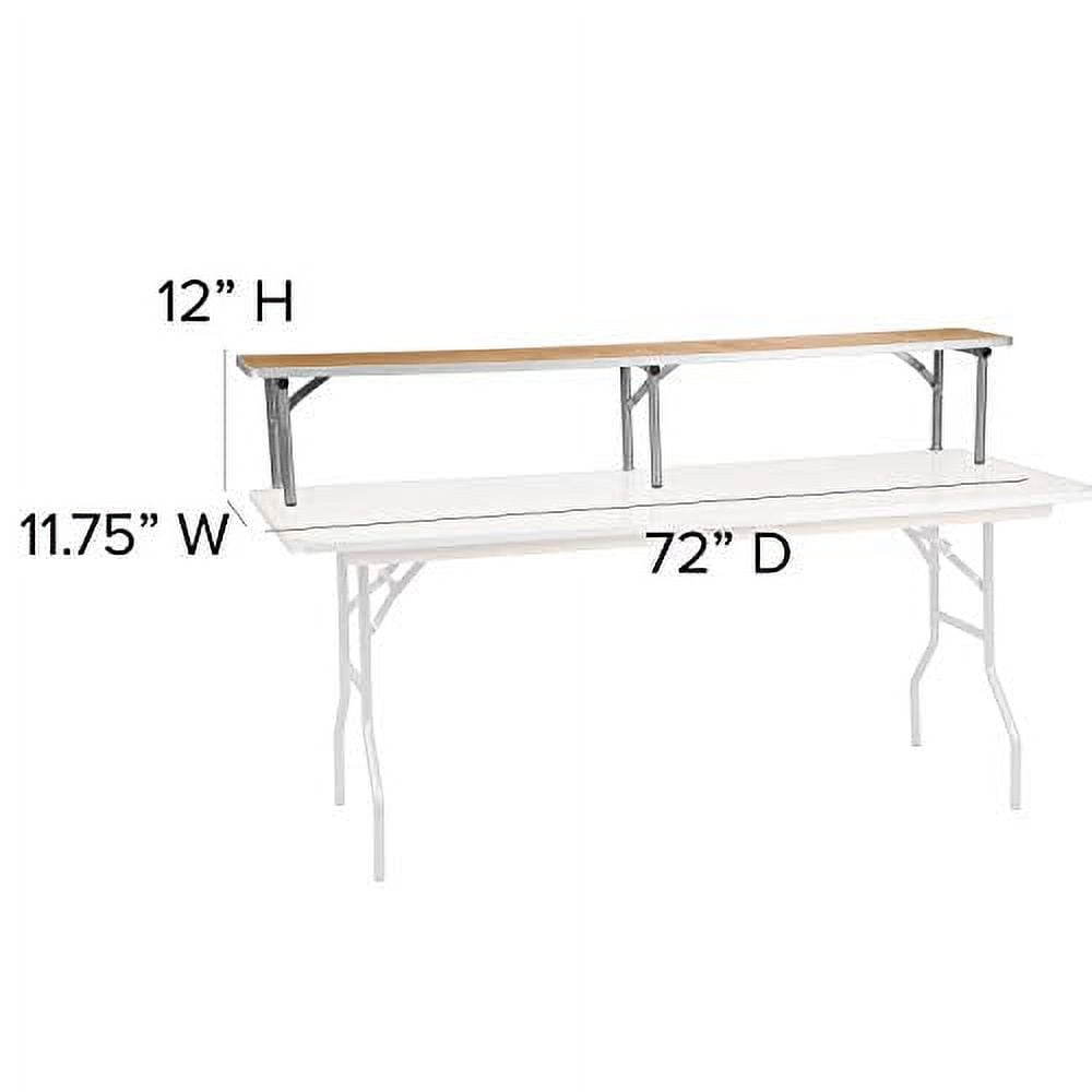 BizChair 72" x 12" x 12" Birchwood Bar Top Riser with Silver Legs ...