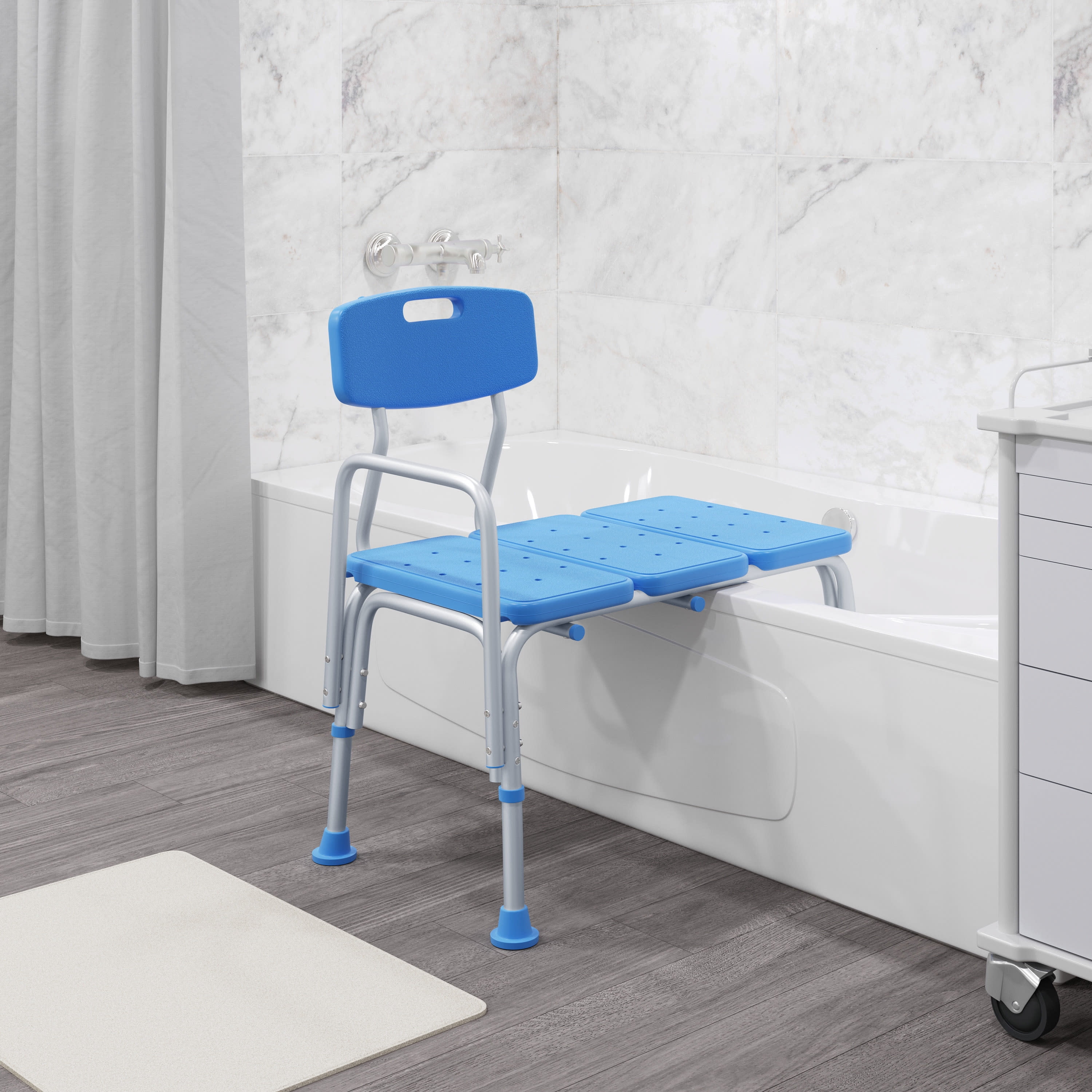 BizChair Adjustable Bath & Shower Transfer Bench with Height-Adjust ...