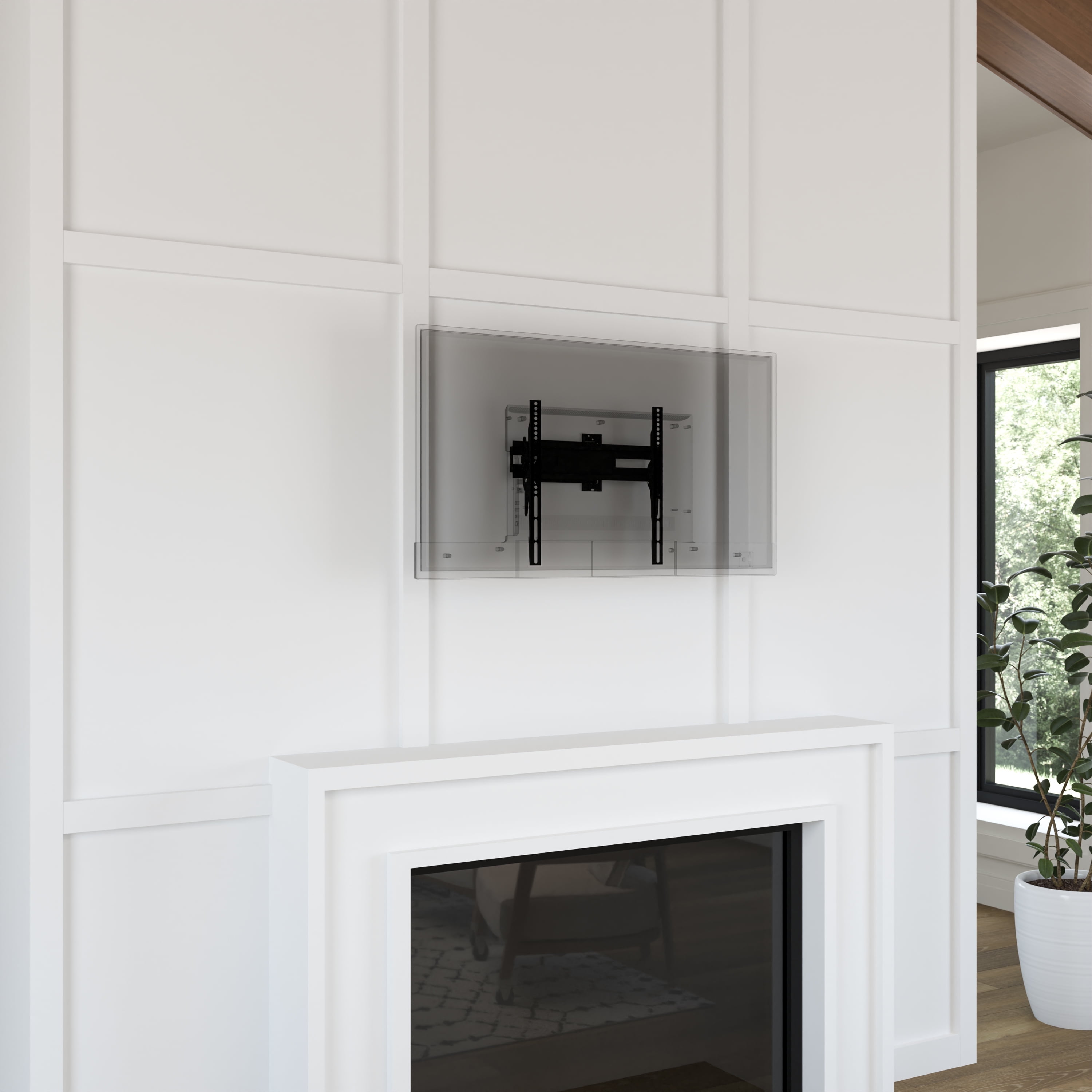 BizChair BIZ-RA48-2464-BLA Wall Mount Full-Motion TV Mount - Walmart.com