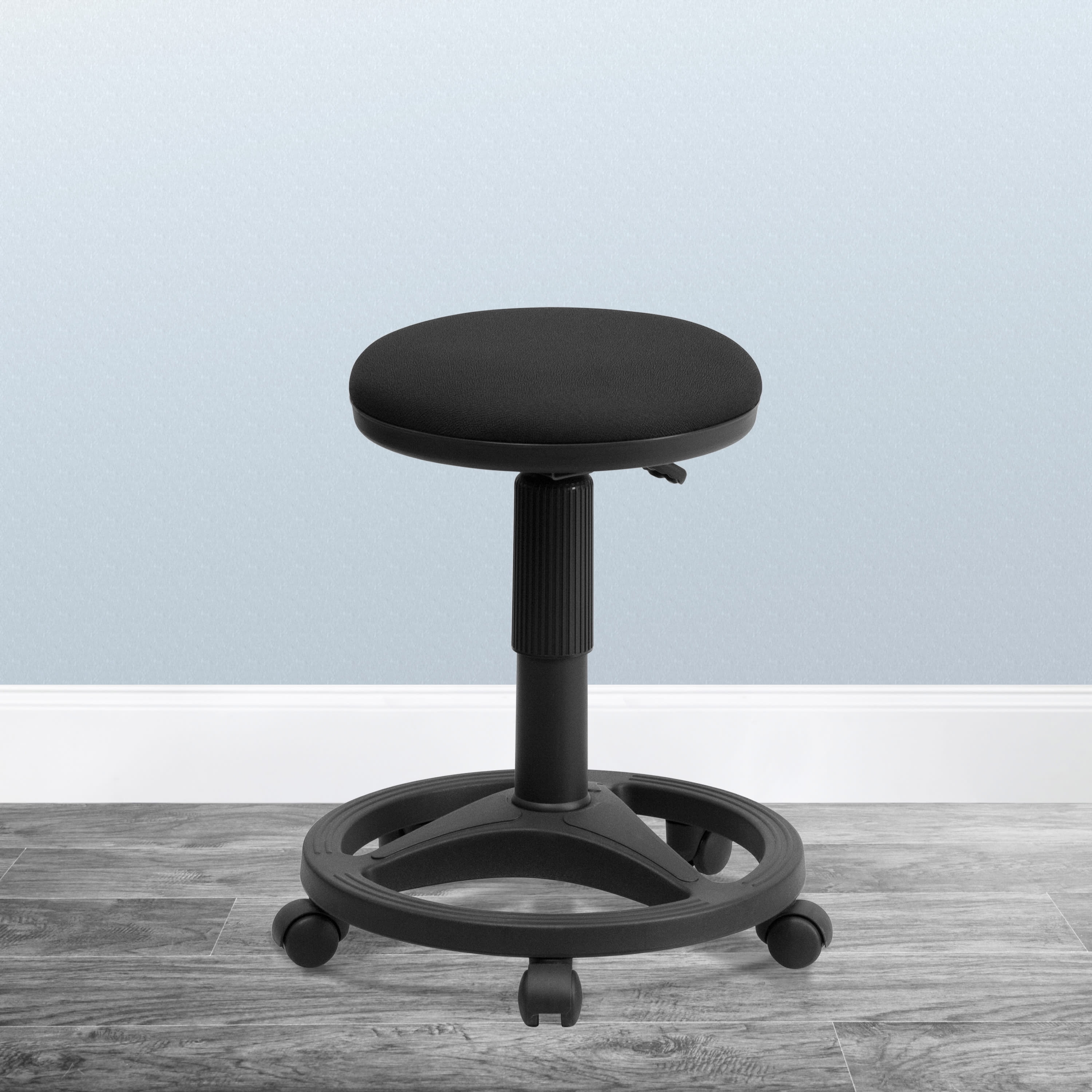 BizChair Black Ergonomic Stool with Foot Ring - Walmart.com
