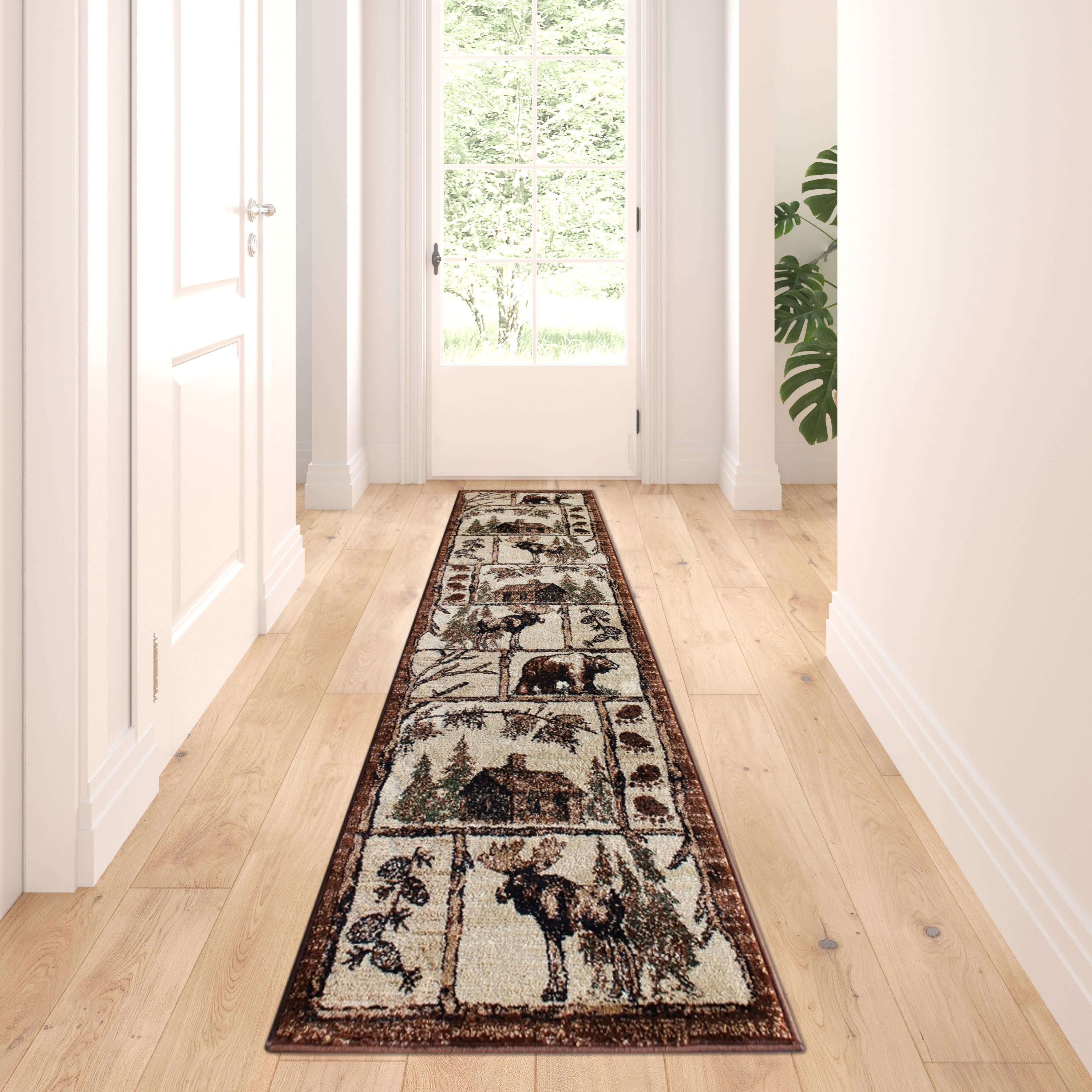 BizChair Cabin Style Area Rug Runner 2 Feet 2 Inch X 7 Feet 2 Inch ...