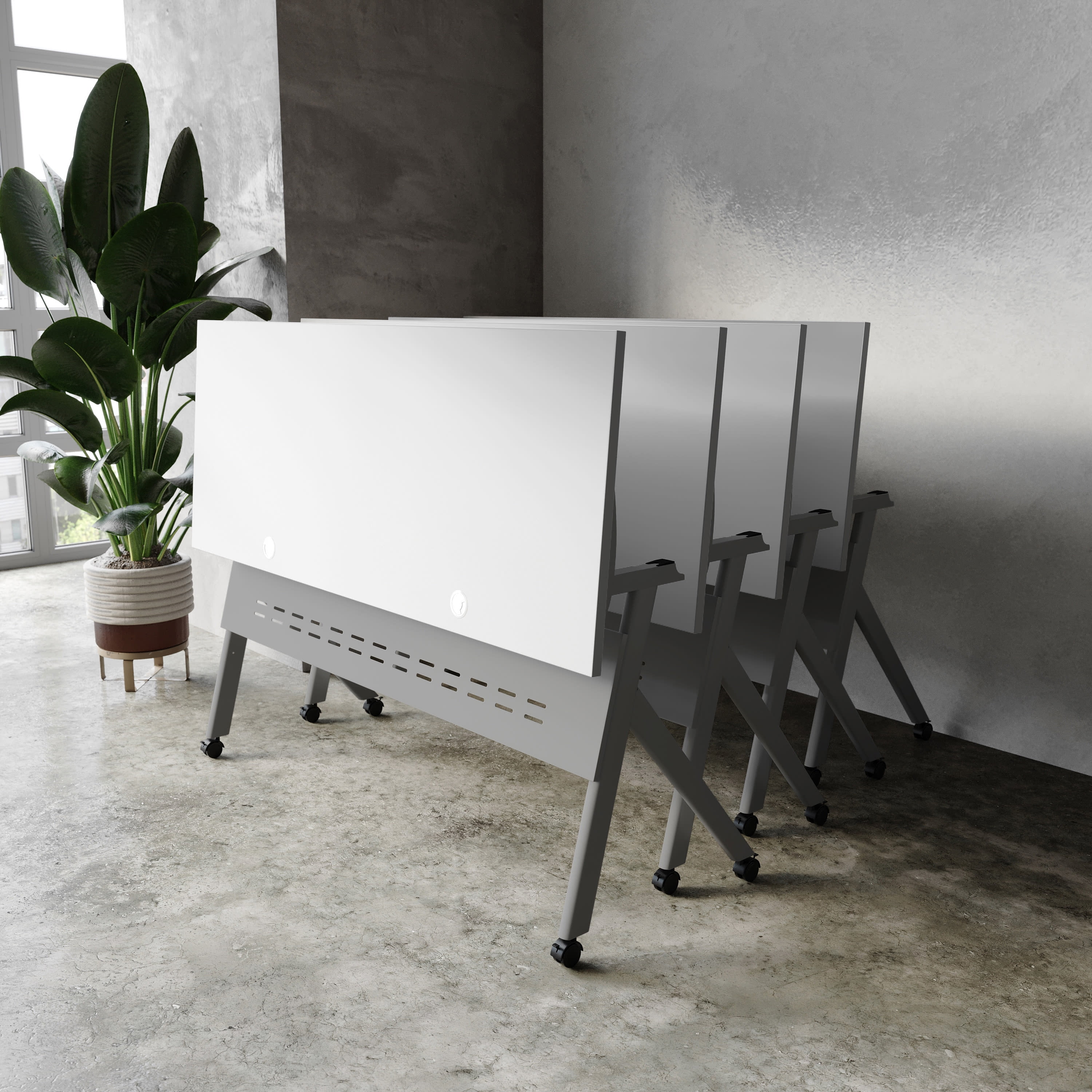 BizChair Commercial Grade 60" x 24" Heavy-Duty Nesting Flip Training ...