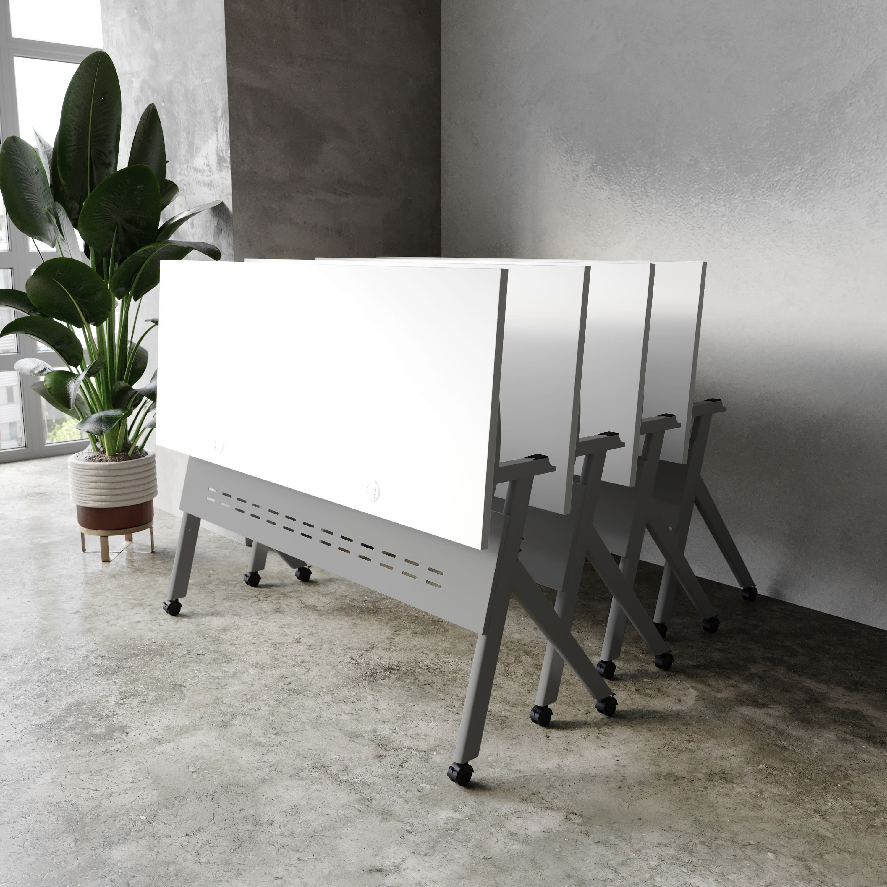 BizChair Commercial Grade 60" x 24" Heavy-Duty Nesting Flip Training ...