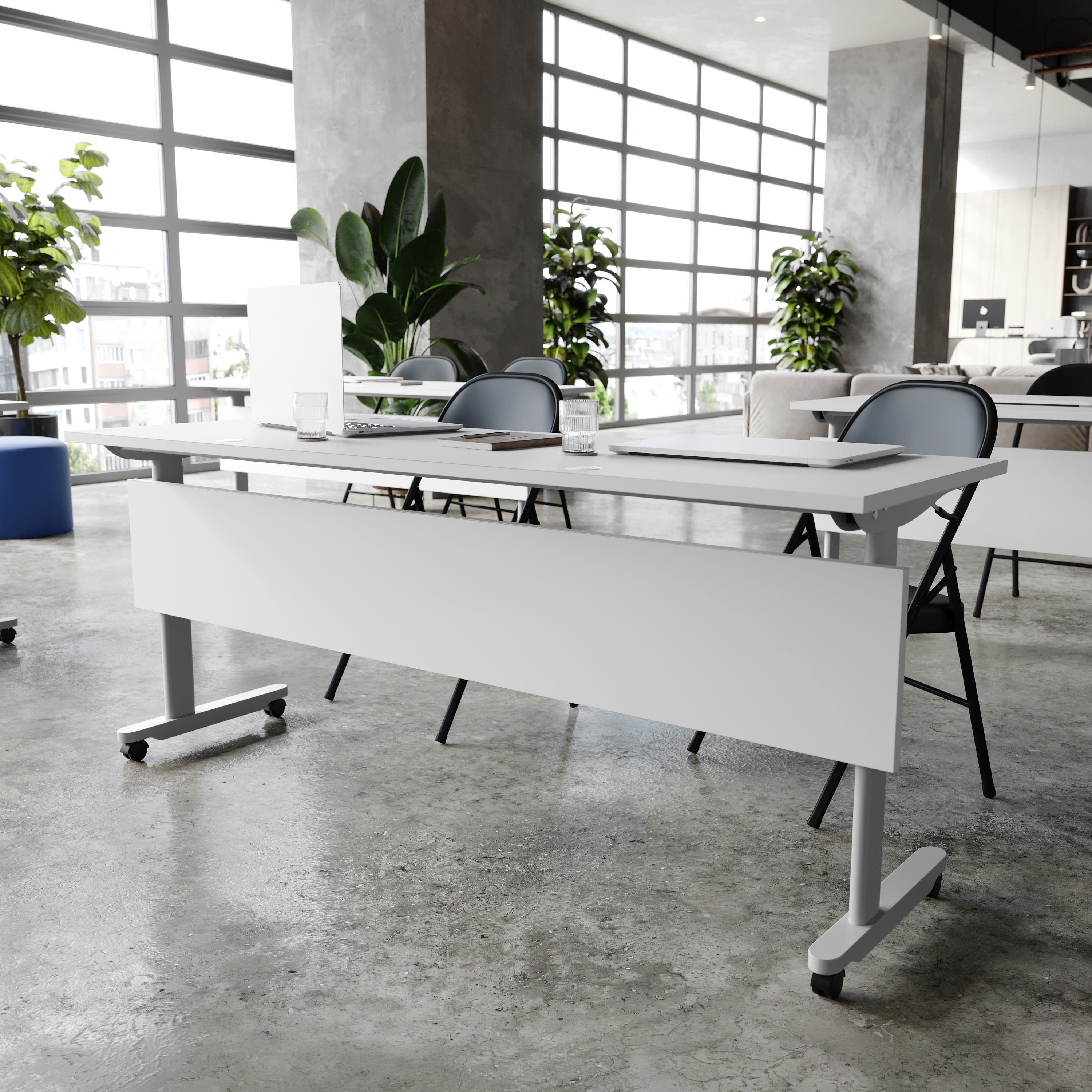 BizChair Commercial Grade 72" x 24" Heavy-Duty Nesting Flip Training ...