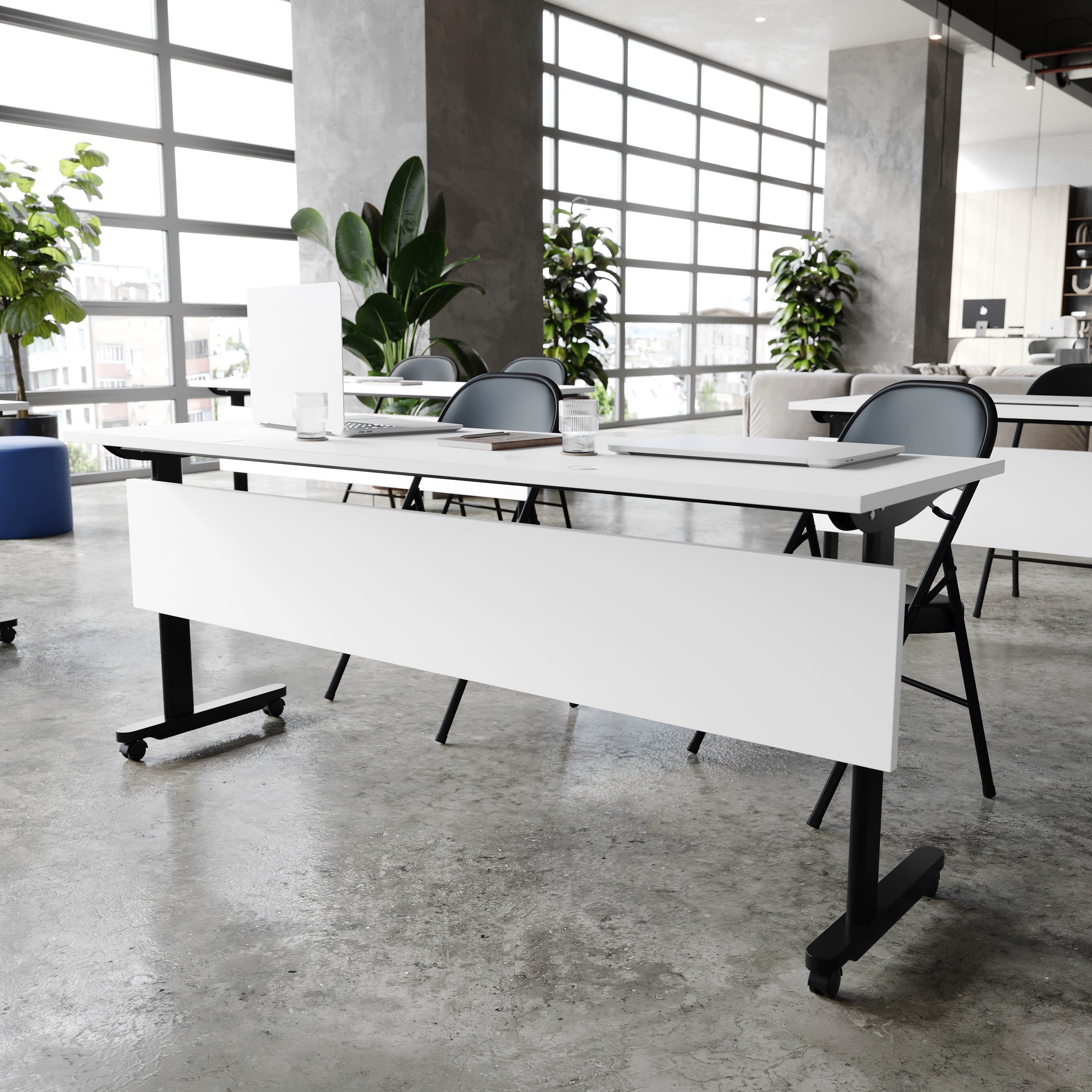BizChair Commercial Grade 72" x 24" Heavy-Duty Nesting Flip Training ...