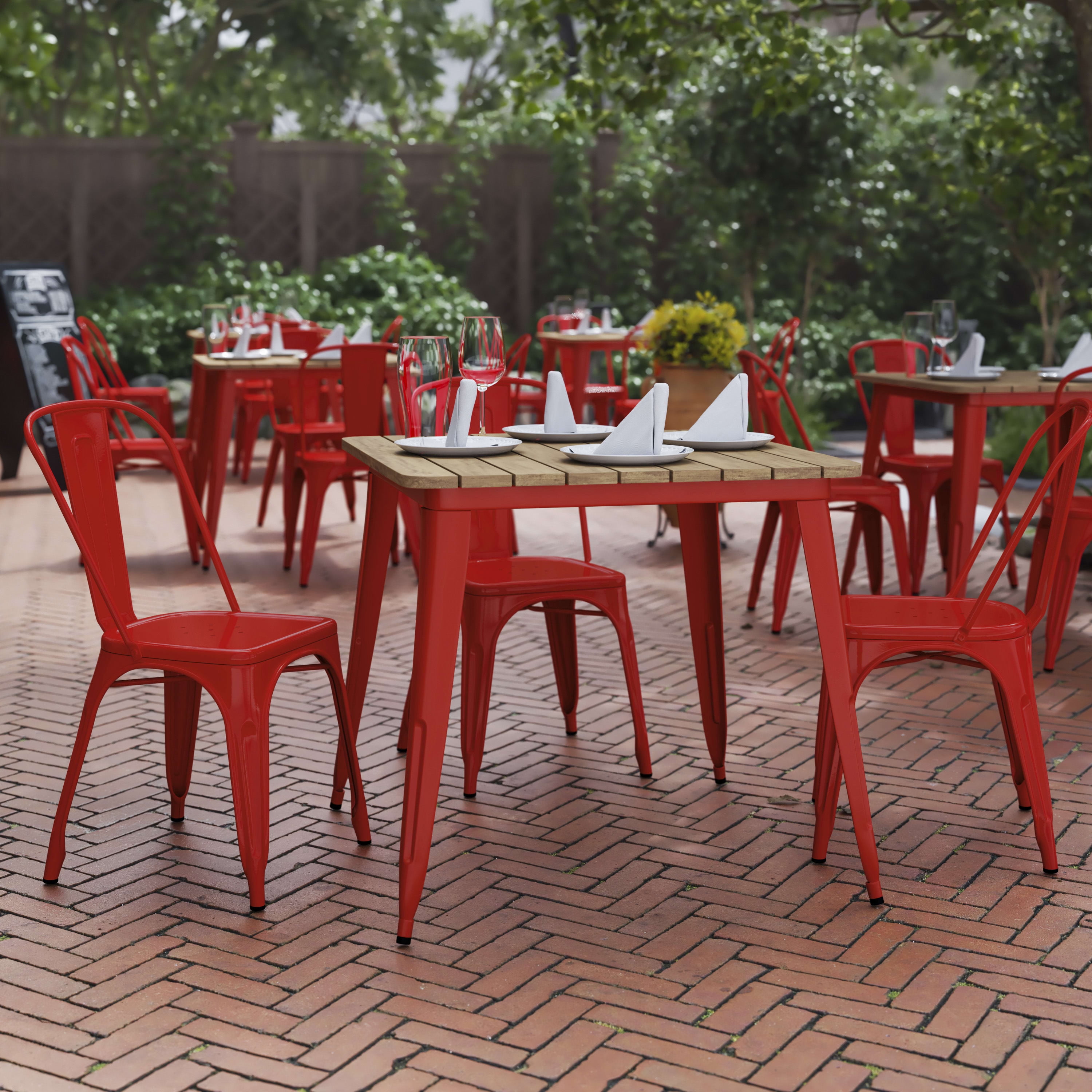 Red outdoor table store