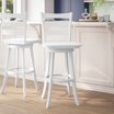 Merrick Lane Set of Two Classic Wooden Ladderback Bar Height Barstools ...