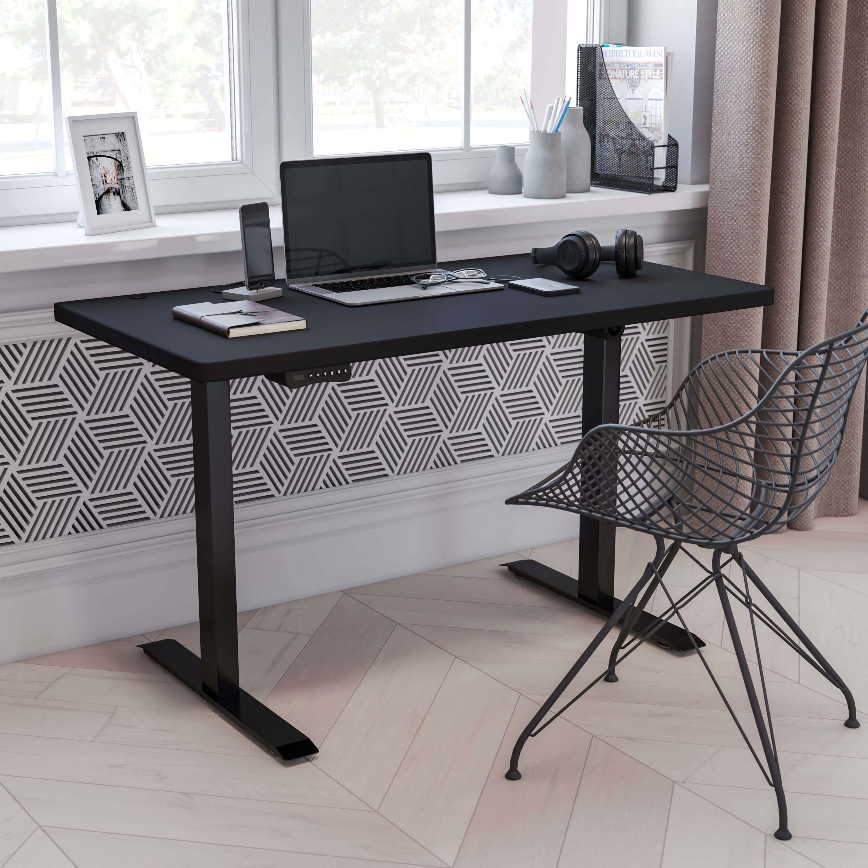 BizChair Electric Height Adjustable Standing Desk - Table Top 48" Wide ...
