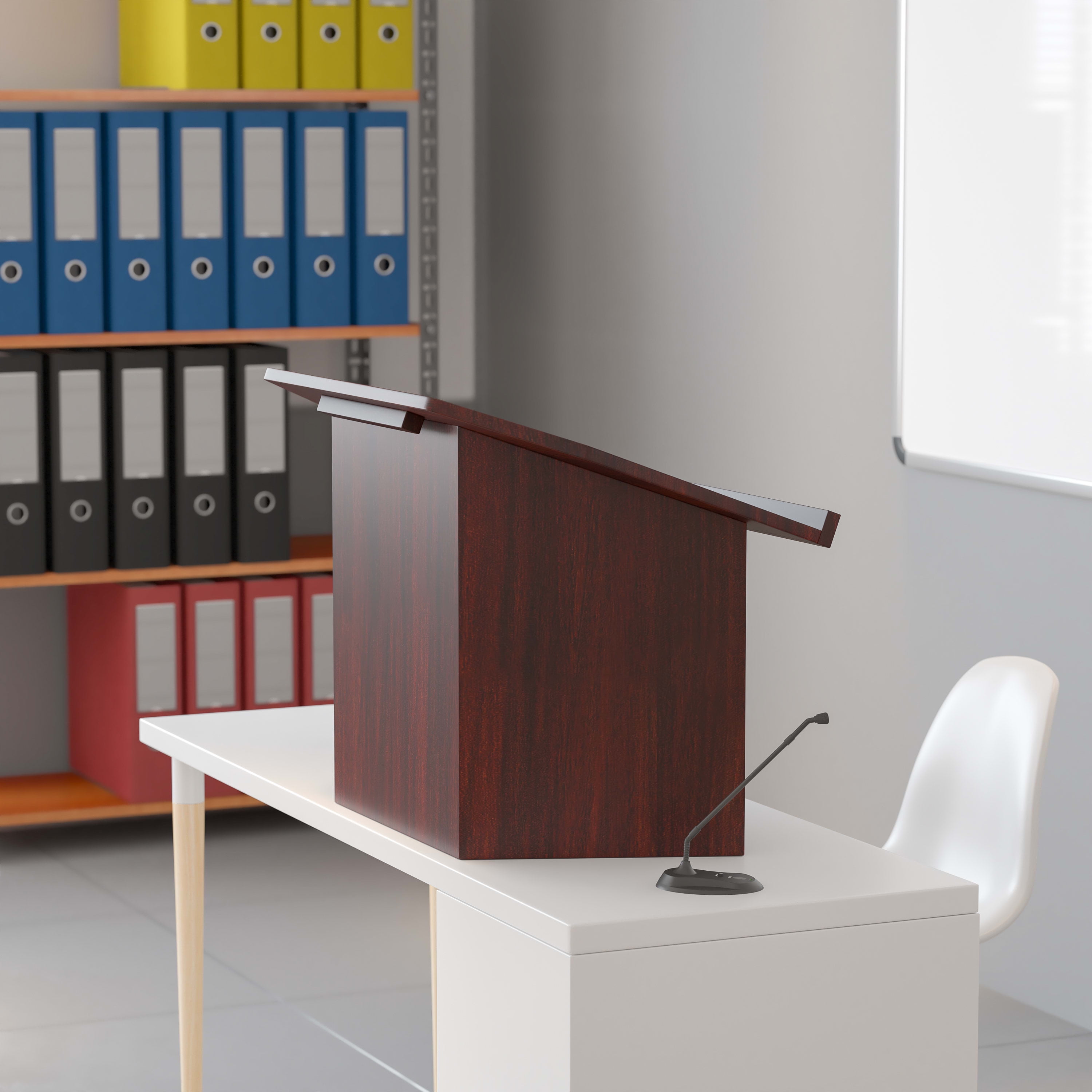 BizChair Foldable Tabletop Lectern in Mahogany - Walmart.com