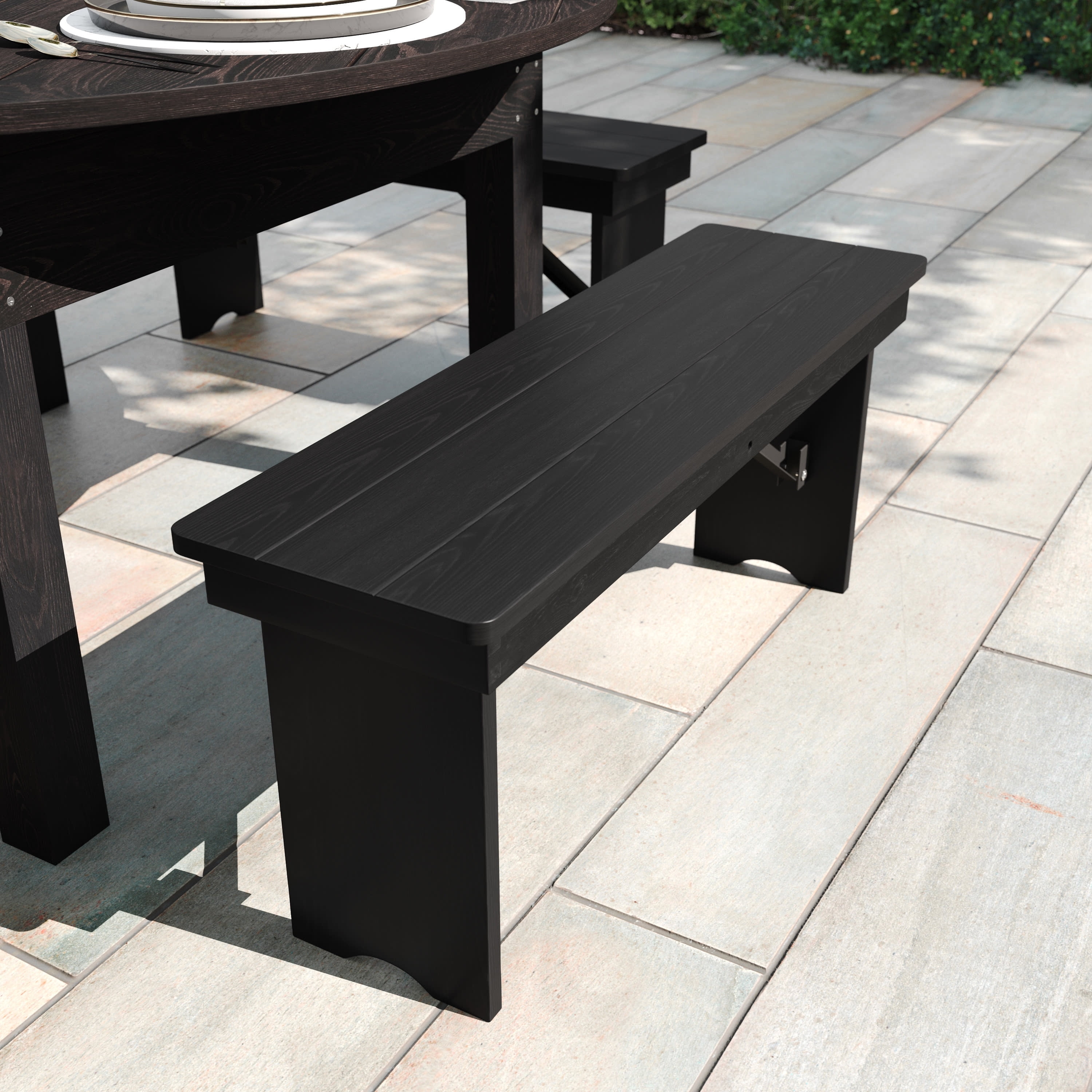 BizChair HERCULES 40" x 12" Black Wash Commercial Antique Solid Pine ...