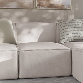 BizChair Luxury Modular Sectional Sofa, Left Side with Arm Rest, Cream ...