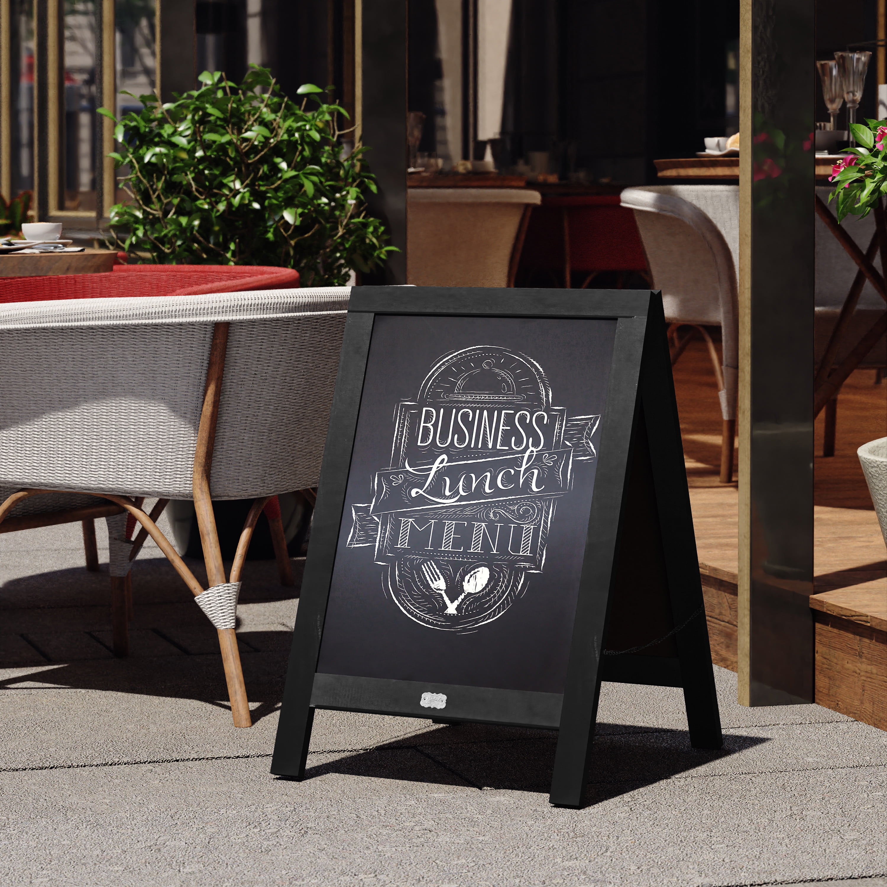 BizChair Magnetic Two-Sided A-Frame Chalkboard Sign - Walmart.com