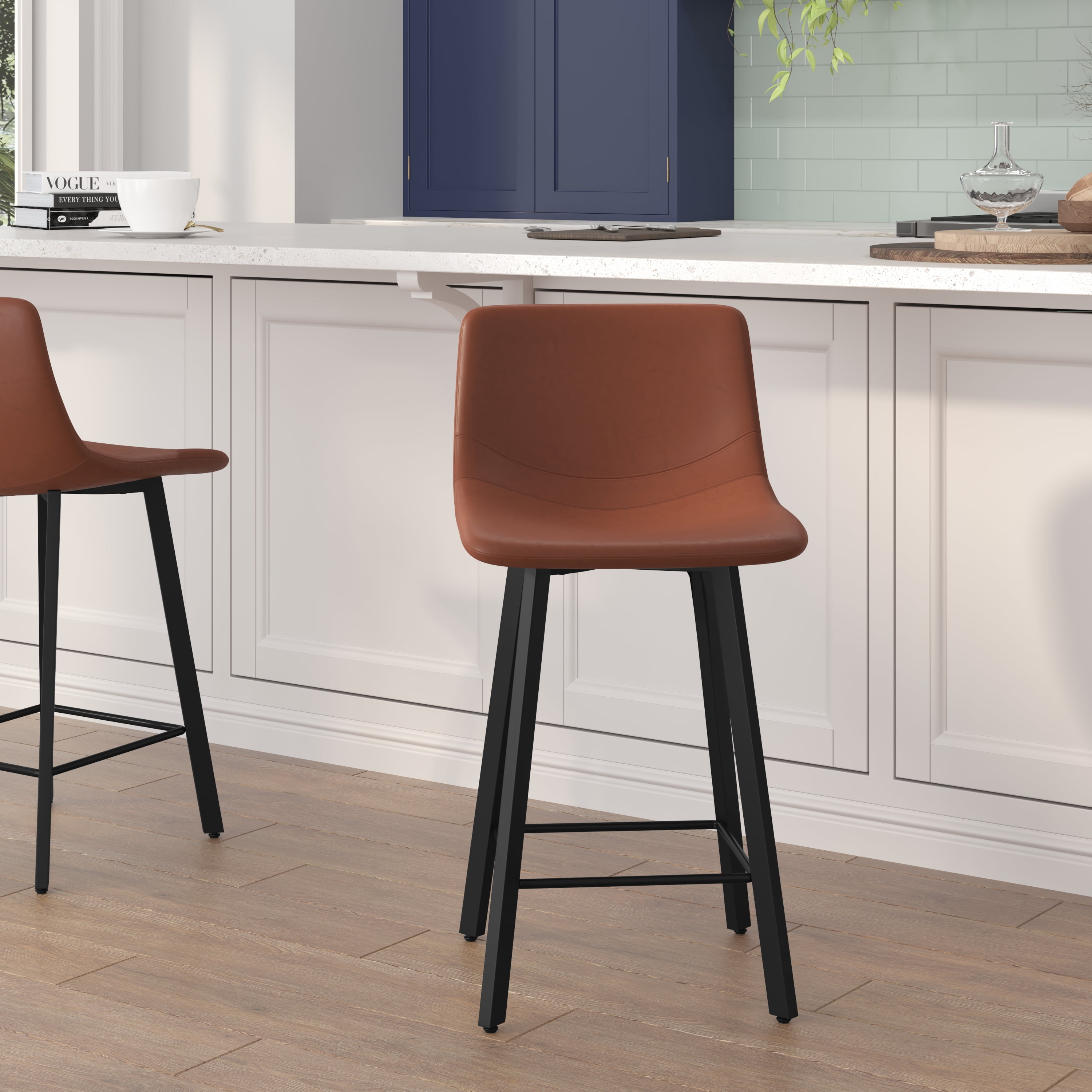 BizChair Modern Armless 24 Inch Counter Height Stools Commercial Grade ...