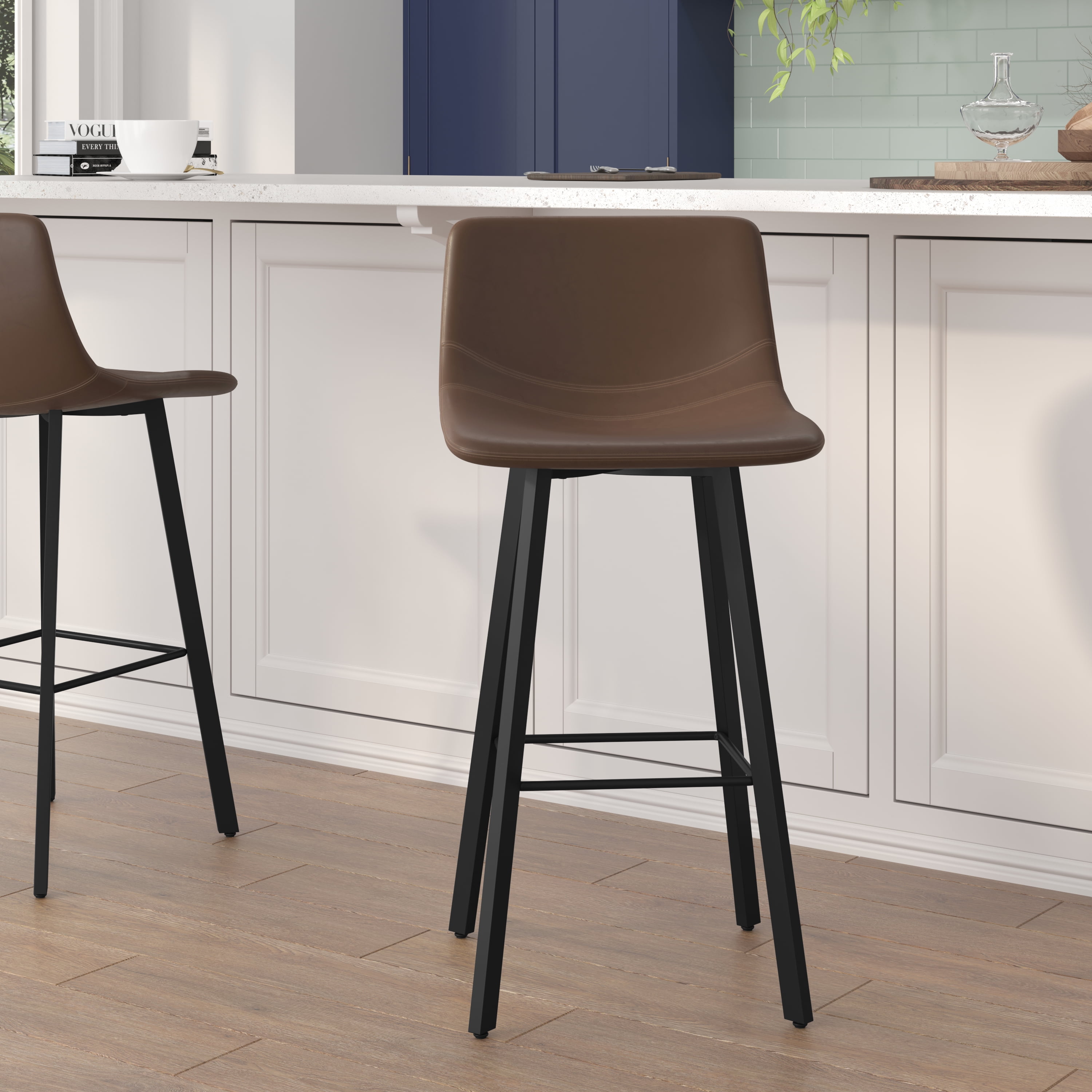 BizChair Modern Armless 30 Inch Bar Height Commercial Grade Barstools ...