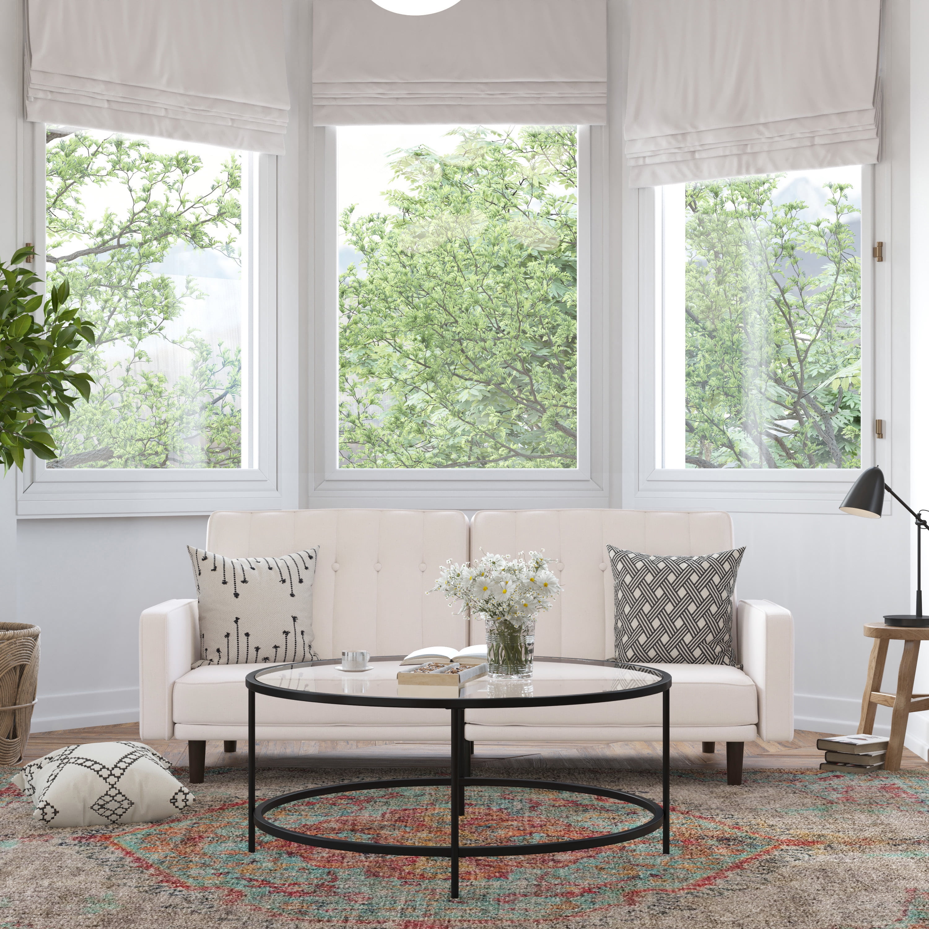 BizChair Premium Tufted Split Back Sofa Futon, Convertible Sleeper ...