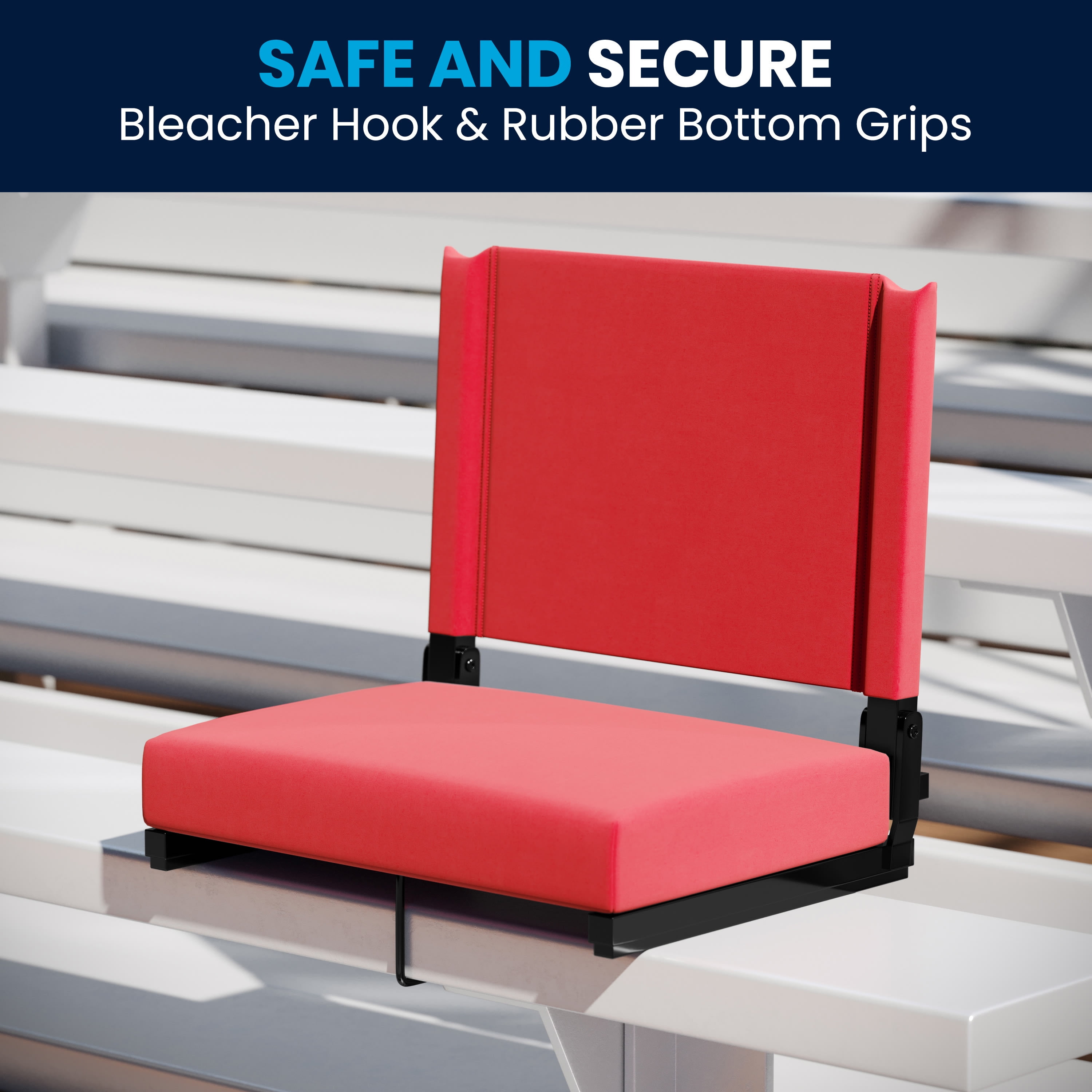 BizChair Set of 2 500 lb. Rated Lightweight Stadium Chair with Ultra ...