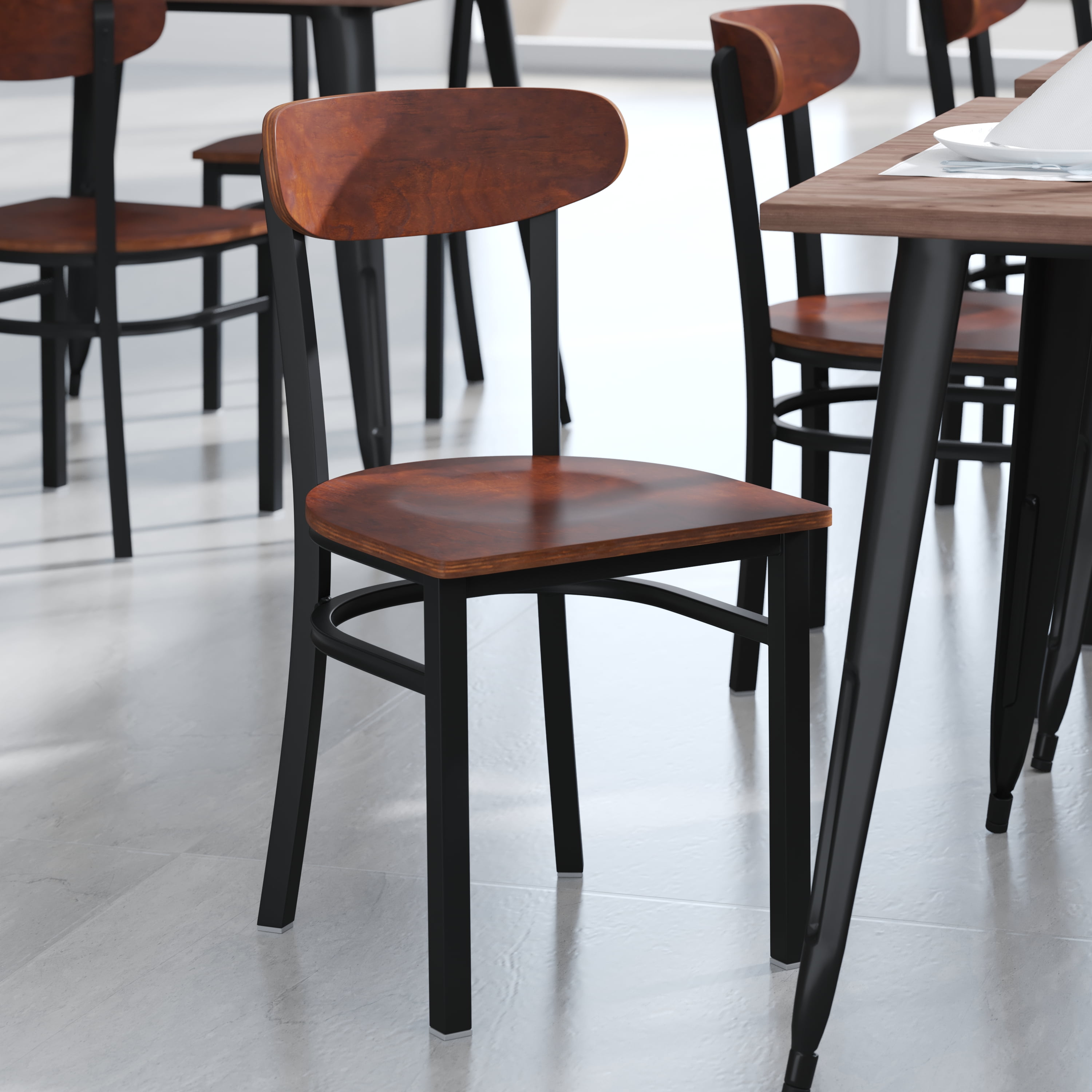 BizChair Set of 2 Commercial Grade Dining Chairs with 500 LB. Capacity ...