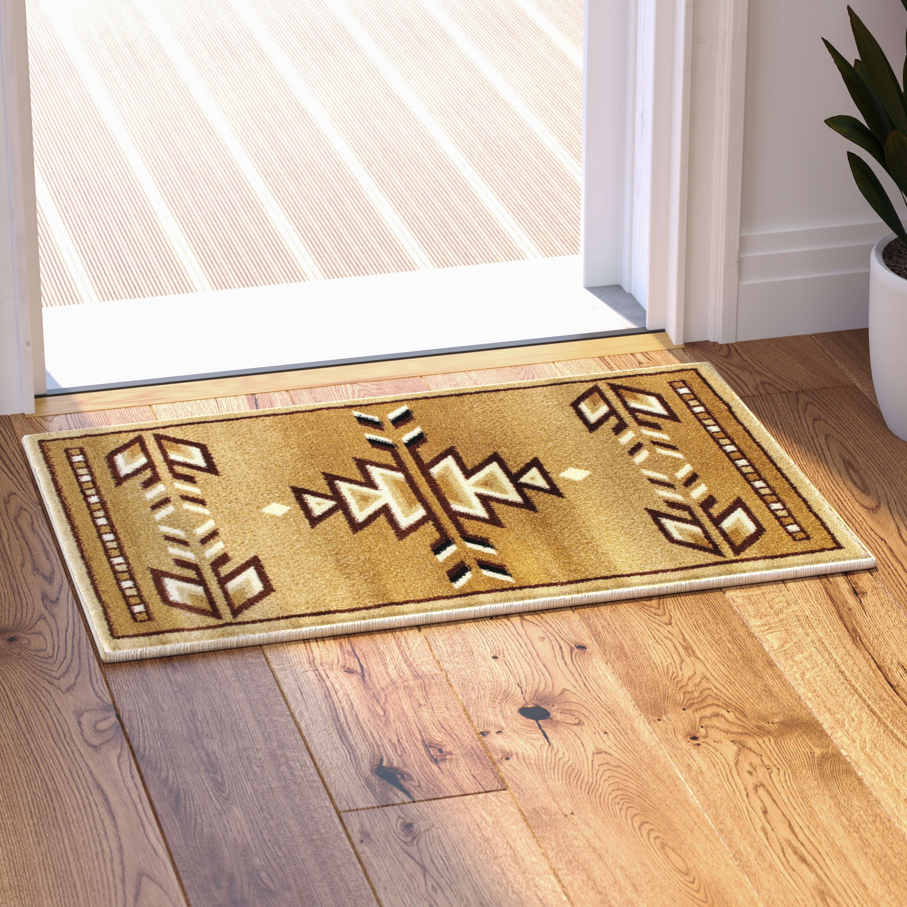 BizChair Southwest Native, Area Rug (2 Feet X 3 Feet) Mat, Beige ...