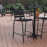 BizChair Stacking Triple Slat Back Bar Height Stool, Black, Indoor ...
