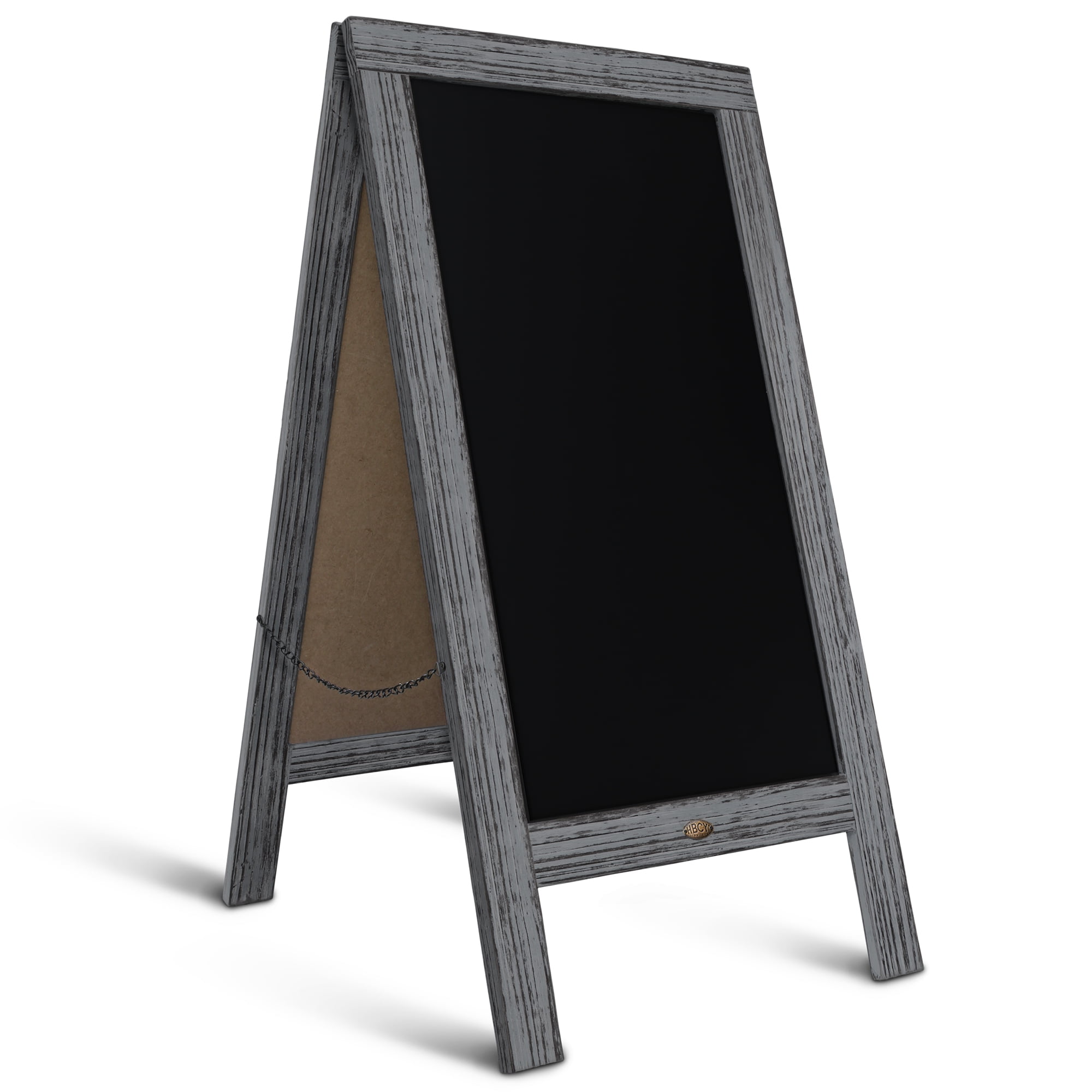 BizChair Vintage Graywash Wooden A-Frame Chalkboard / Sidewalk ...