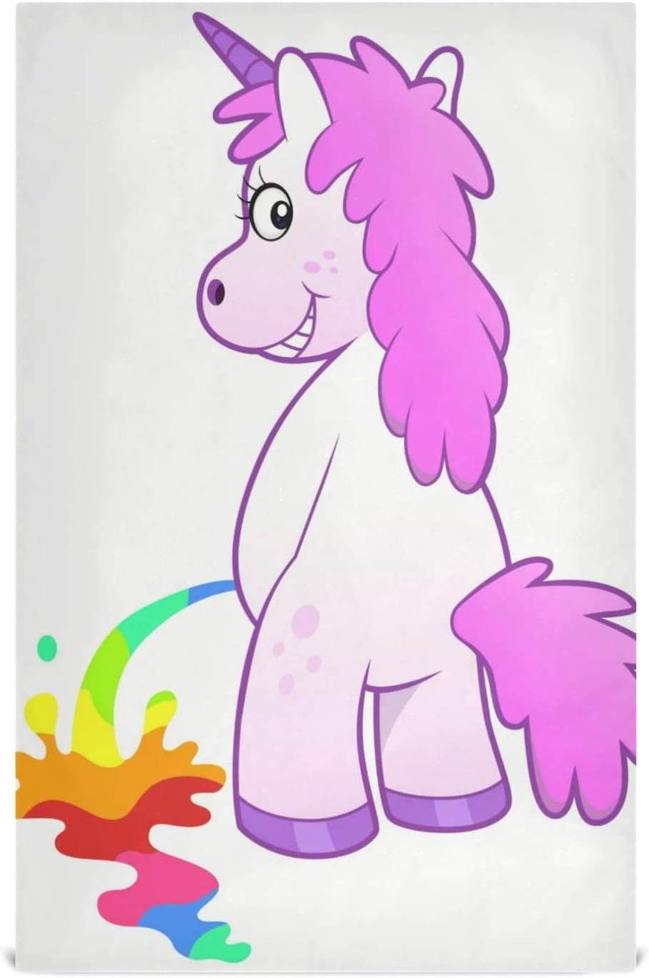 Bizarre Unicorn Pissing Rainbow Kitchen Dish Towels Set of 1, Funny Washable Tea Towels ...