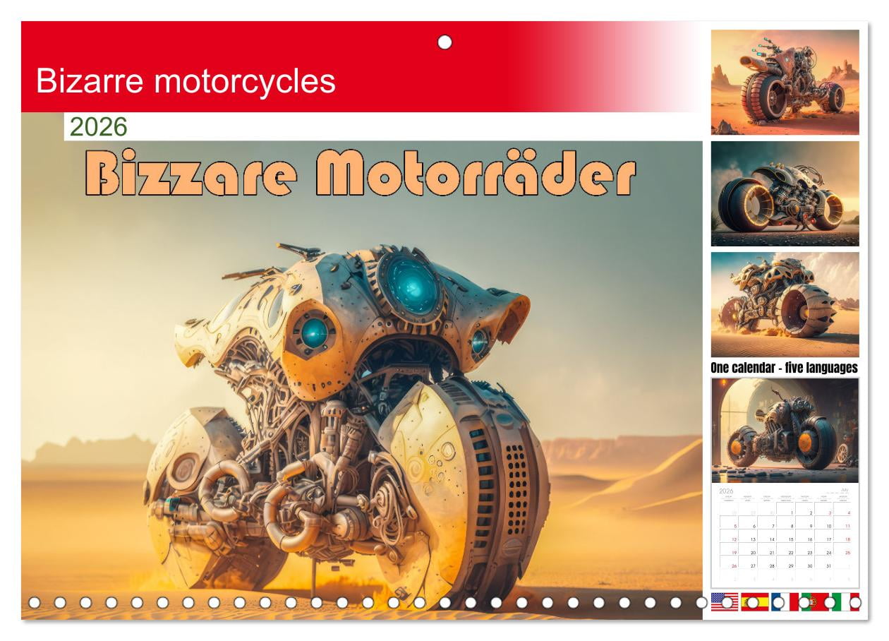 Bizarre motorcycles (Monthly Wall Calendar 2026 16.5 x 23.4 (open ...