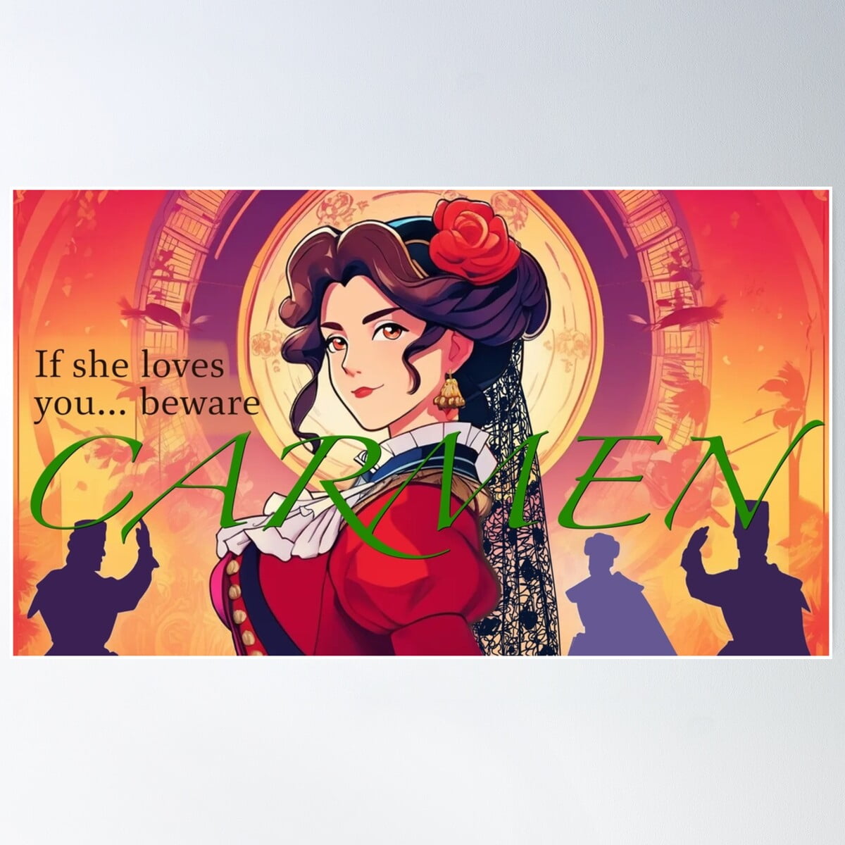 Bizet'S Carmen Anime Style Poster Poster Wall Art, Modern Wall Decor ...