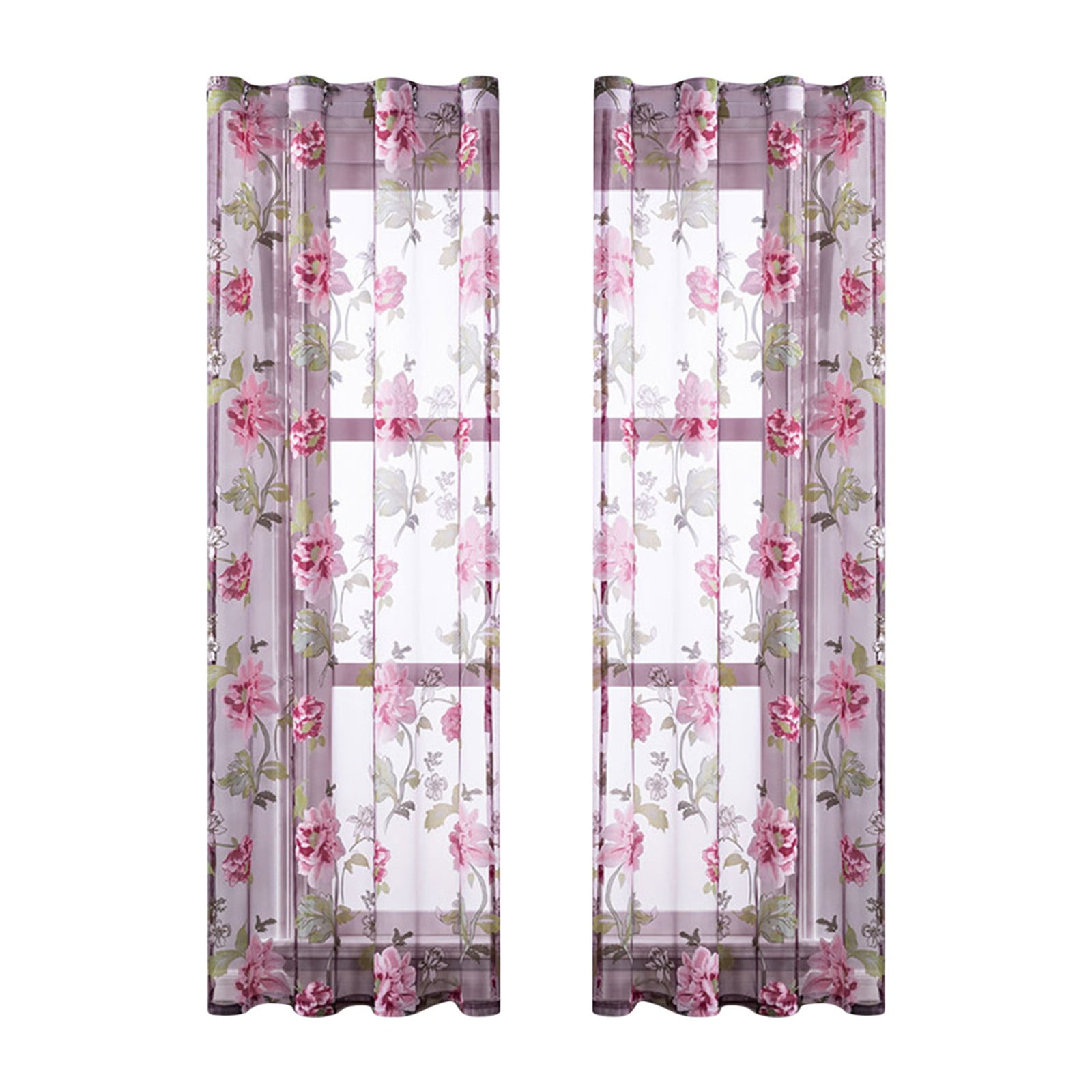 Bizhua (100*200 Rod) Purple Peony Curtain Abig Peony Rotten Flower ...