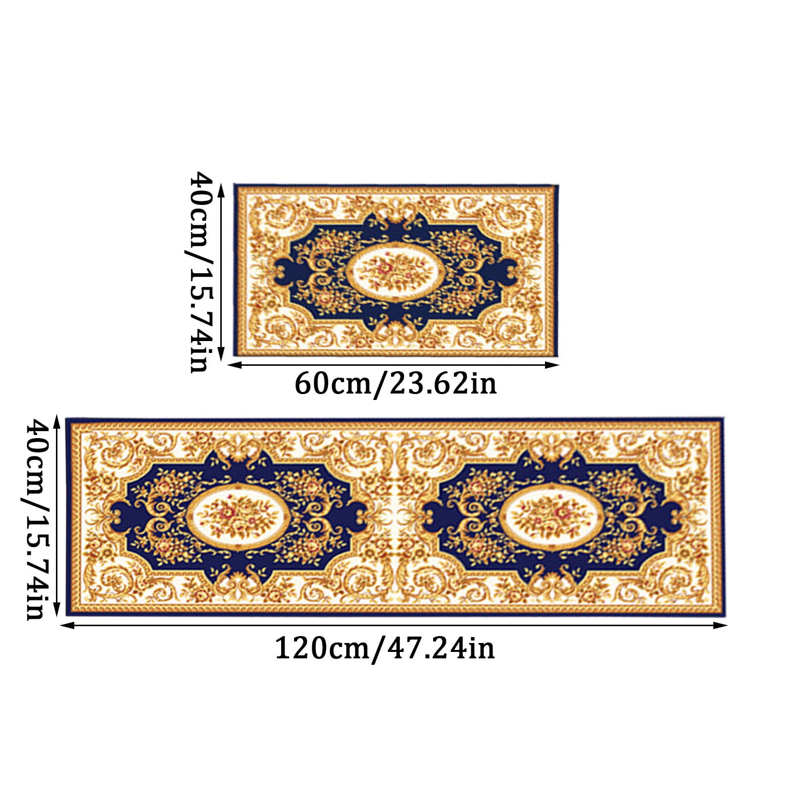 Bizhua European Style Crystal Velvet Carpet Doormat 40X60Cm+40X120Cm ...