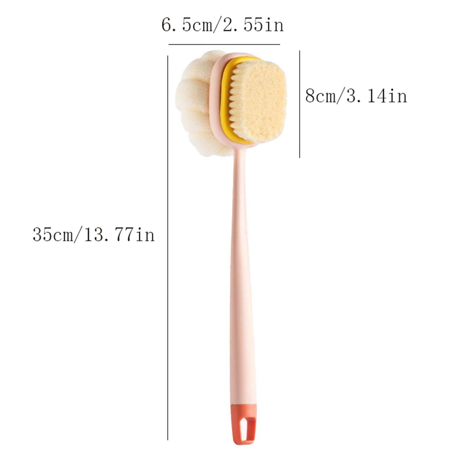 Bizhua Long Handle Double Head Bath Brush Aloofah Back Scrubber Long ...