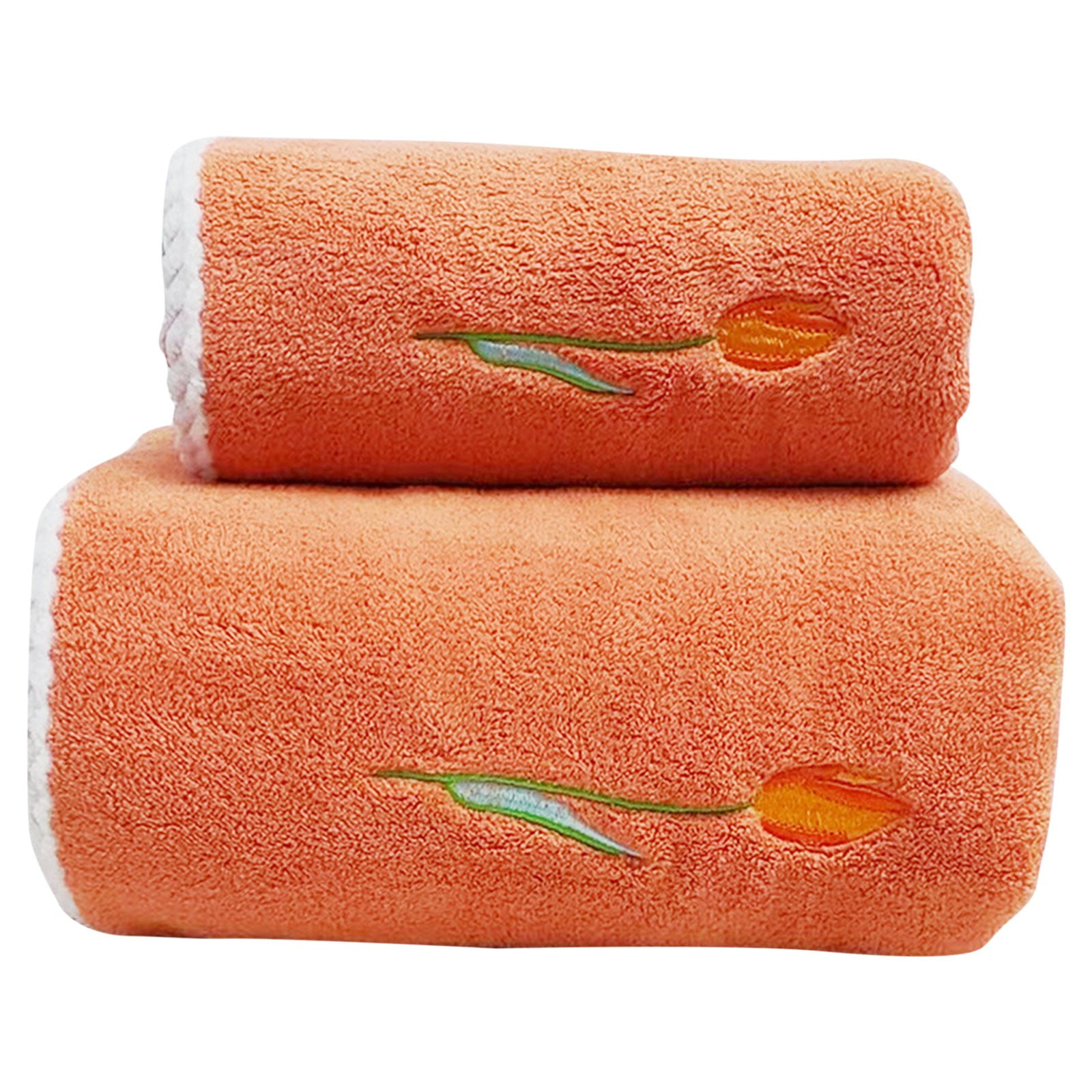 Bizhua Tulip Bath towel Orange Ccoral Velvet towel towel Cover towel ...