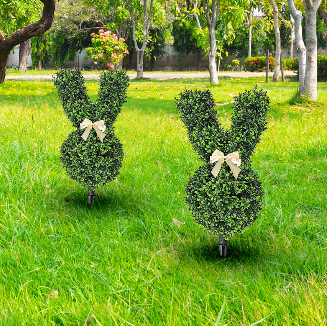 Biziza 1PC Easter Bunny Topiary Easter Topiary Bunnies Artificial Tree ...