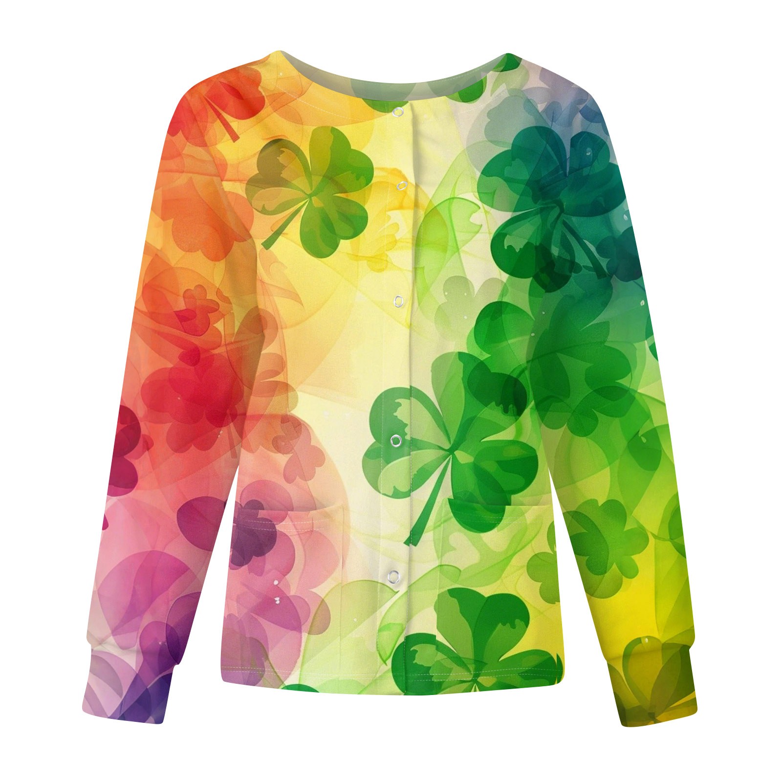 Biziza 2025 St Patricks Day Scrub Jackets for Women Button Down ...