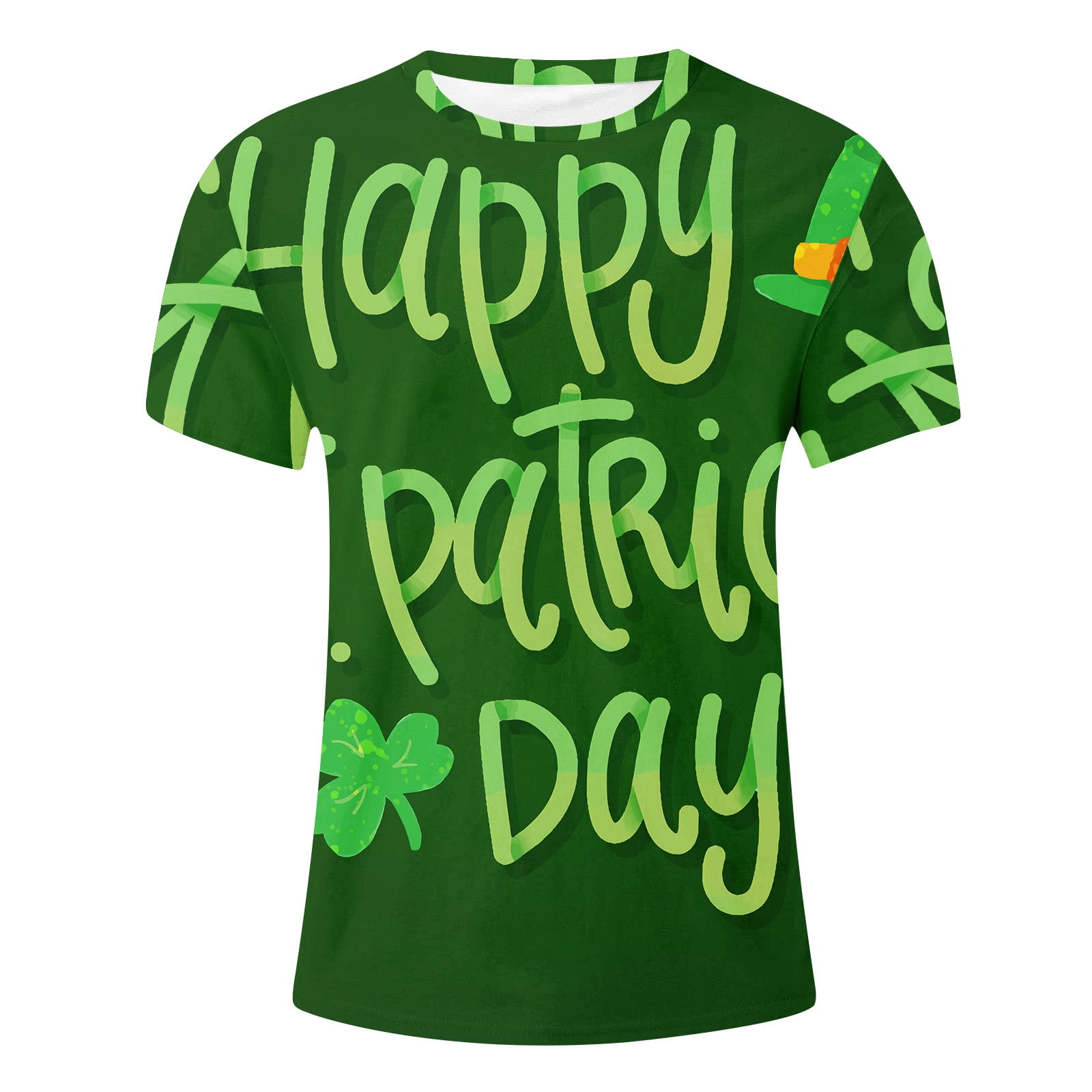 Biziza 2025 St Patricks Day T Shirts for Men Shamrock Loose Graphic Tees Short Sleeve Irish ...