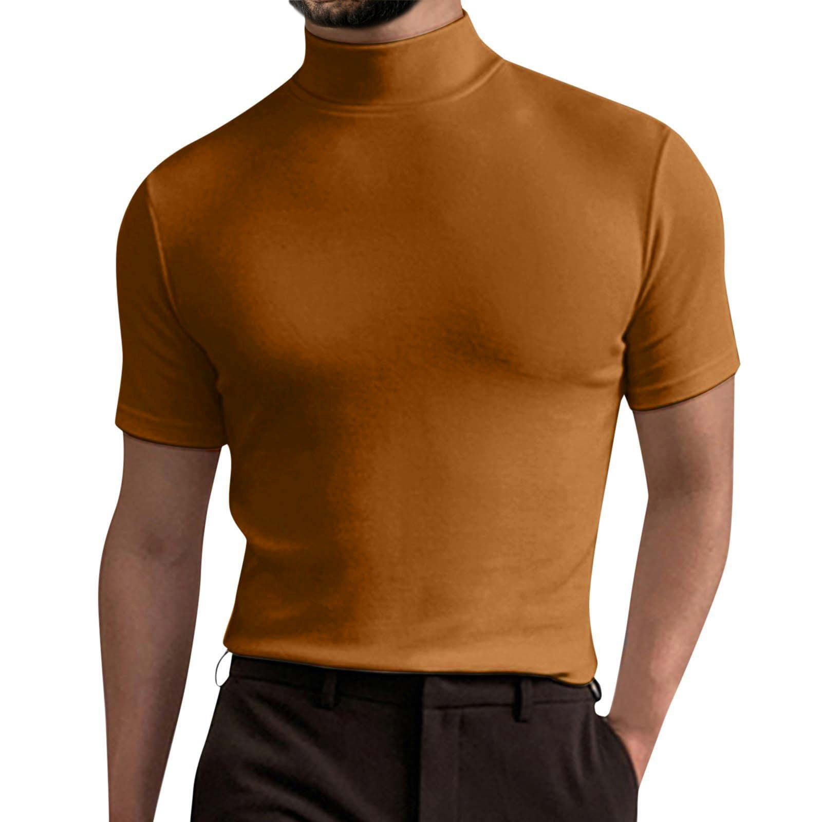 Biziza Basic Summer Shirts for Men Beige Trendy Slim Fit Short Sleeve ...
