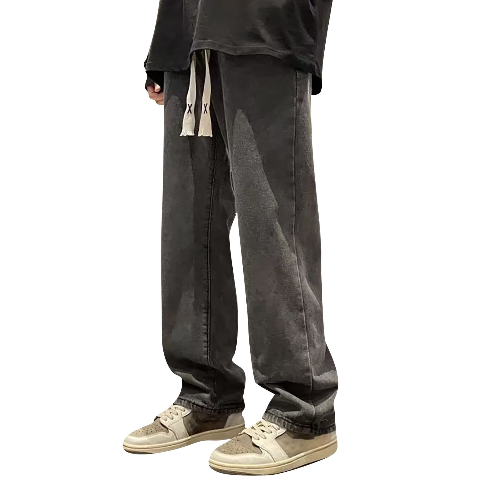 Biziza Denim Pants for Men Loose Trendy Workout Straight Leg Hiking ...