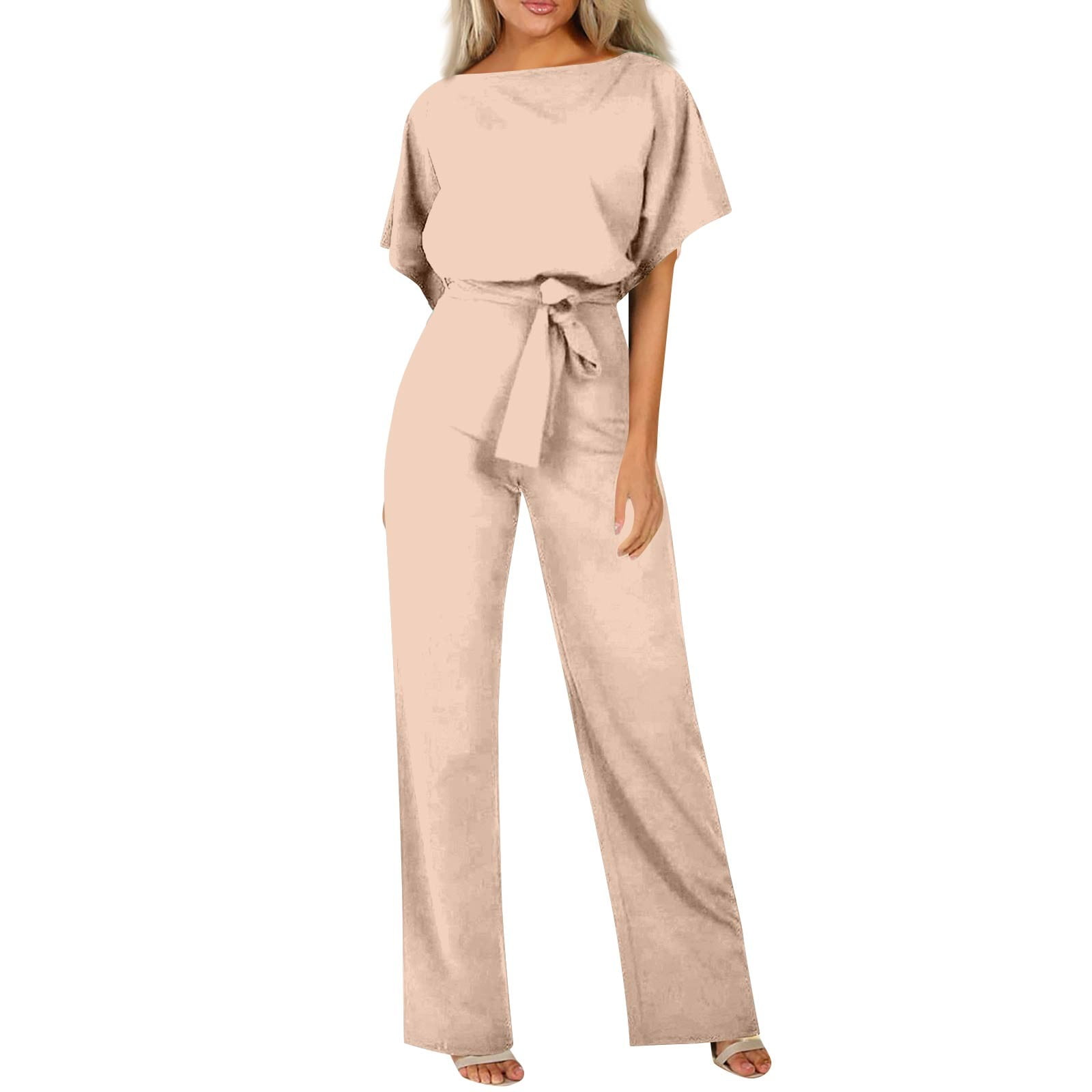 Biziza Dressy Jumpsuits for Women Business Casual Short Sleeve 2025 ...