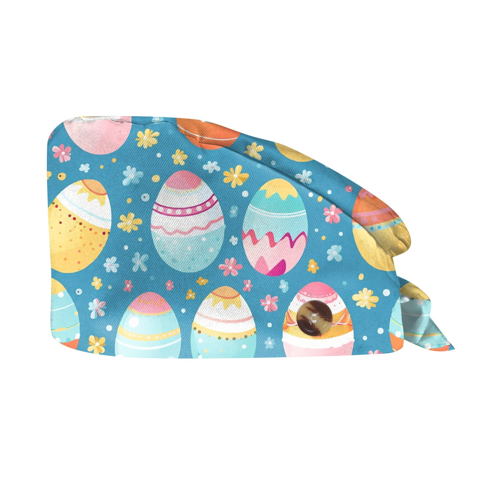 Biziza Easter Scrub Caps for Women Twill Blue Ribbed Bunny Scrub Hats ...