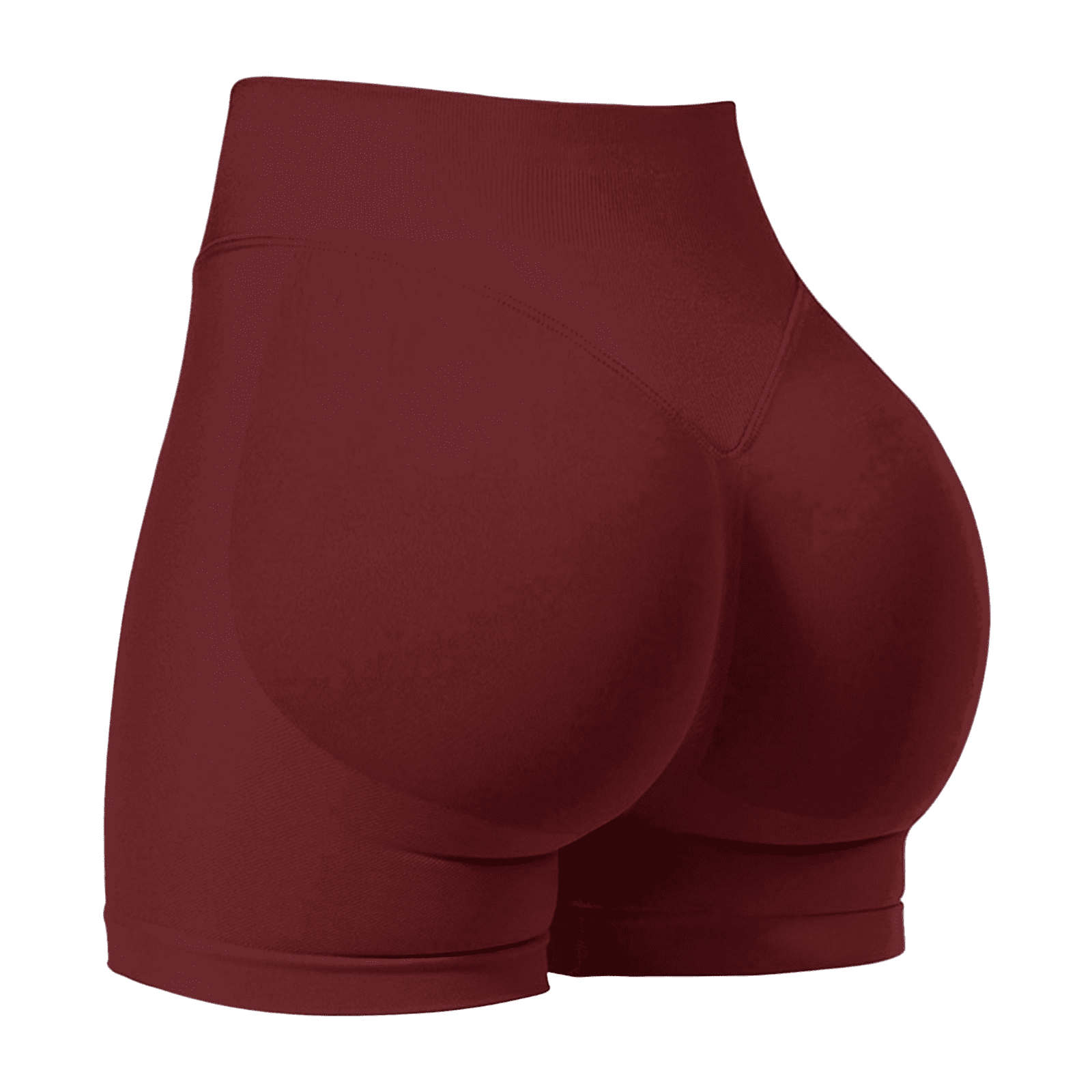 Biziza Gym Shorts for High Waisted Women Red Solid Color Skinny Trendy ...