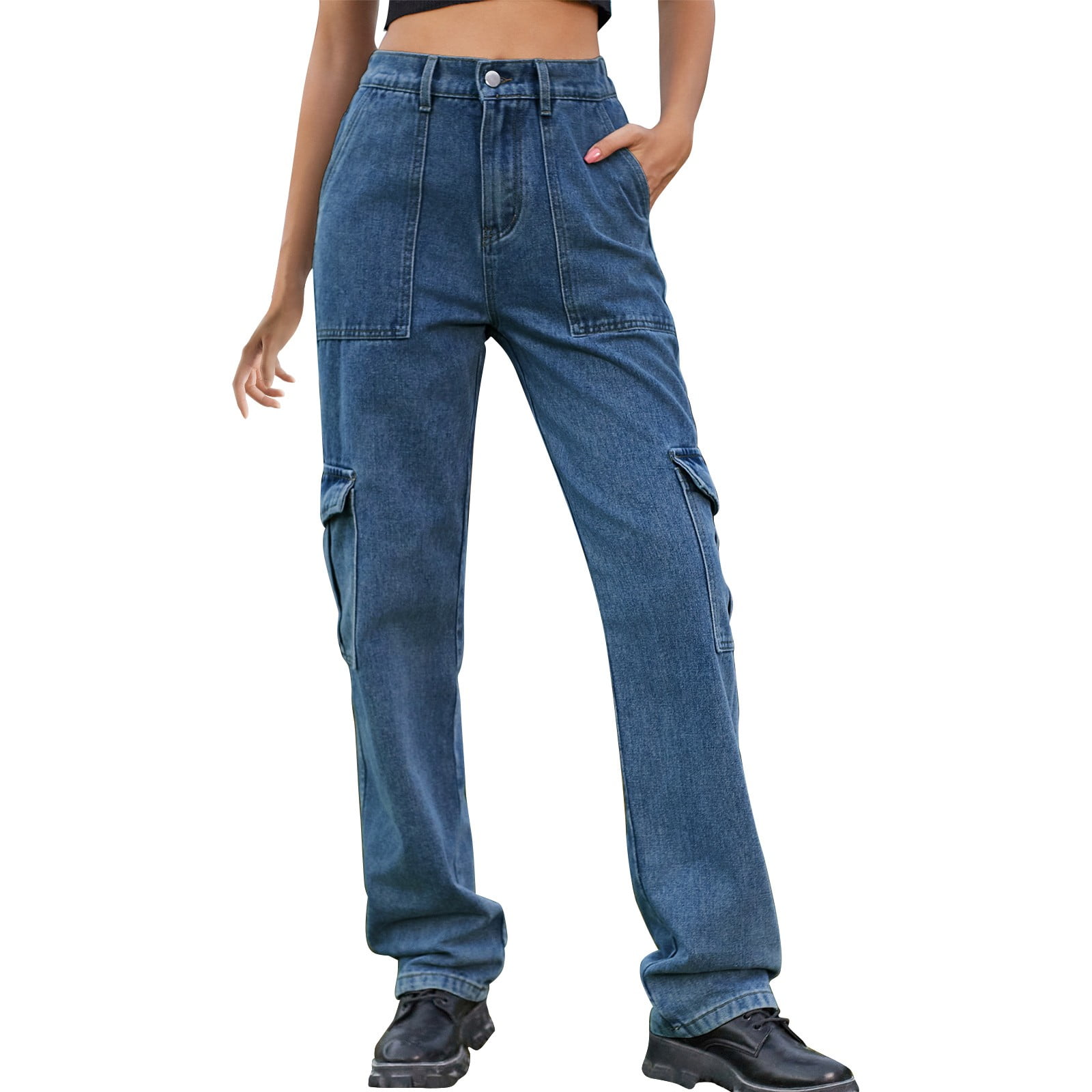 Biziza Jeans for Women Denim Straight Leg 2025 Denim Pants Soft ...