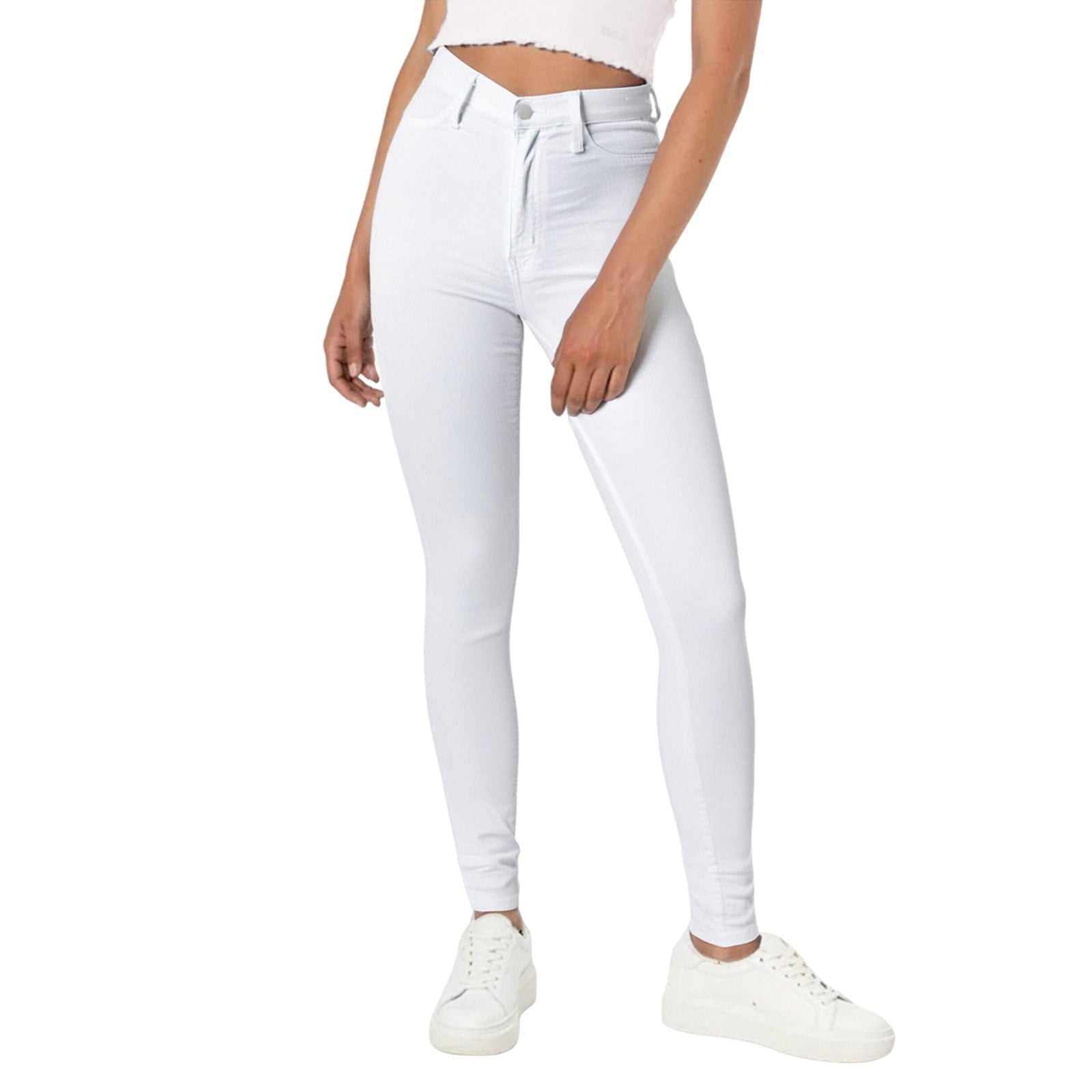 Biziza Jeans for Women Slim Fit Solid Color 2025 Basic High Waisted ...