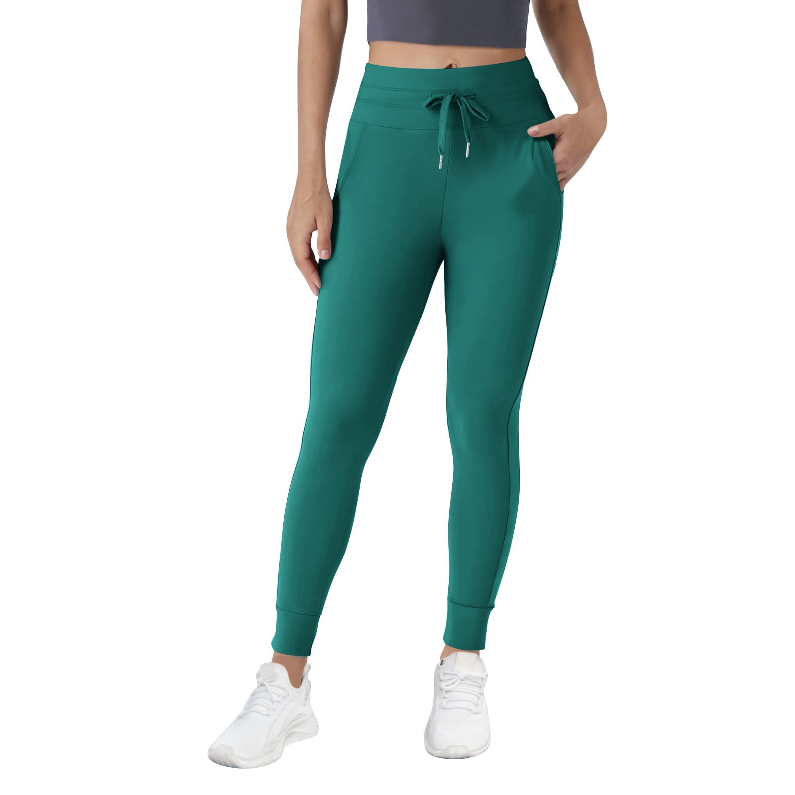Biziza Joggers for Women High Waisted Yoga Workout Pants Drawstring ...