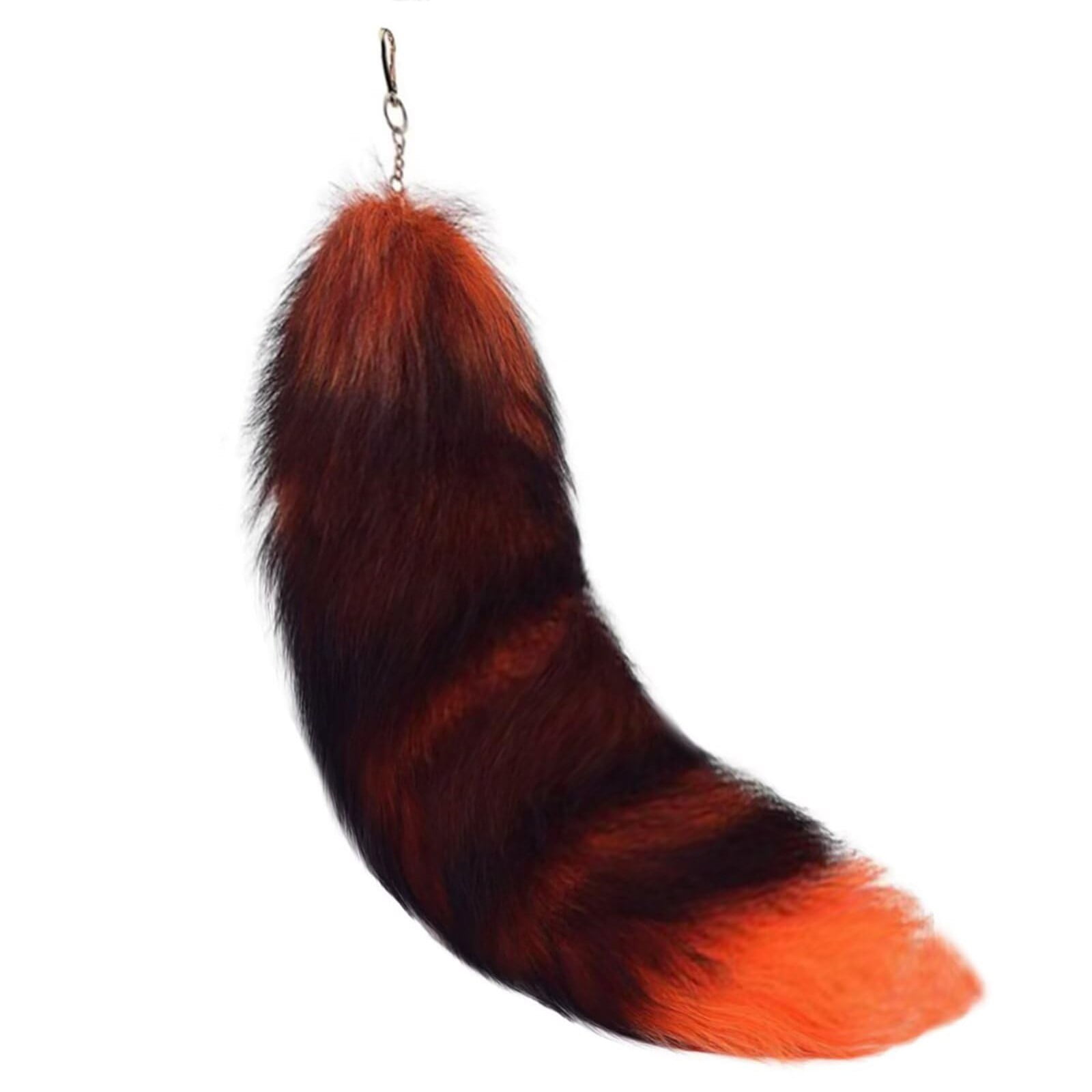 Biziza Key Chain Cute Fox Tail 15.75inch Animal Tail Shaggy Faux Fur ...