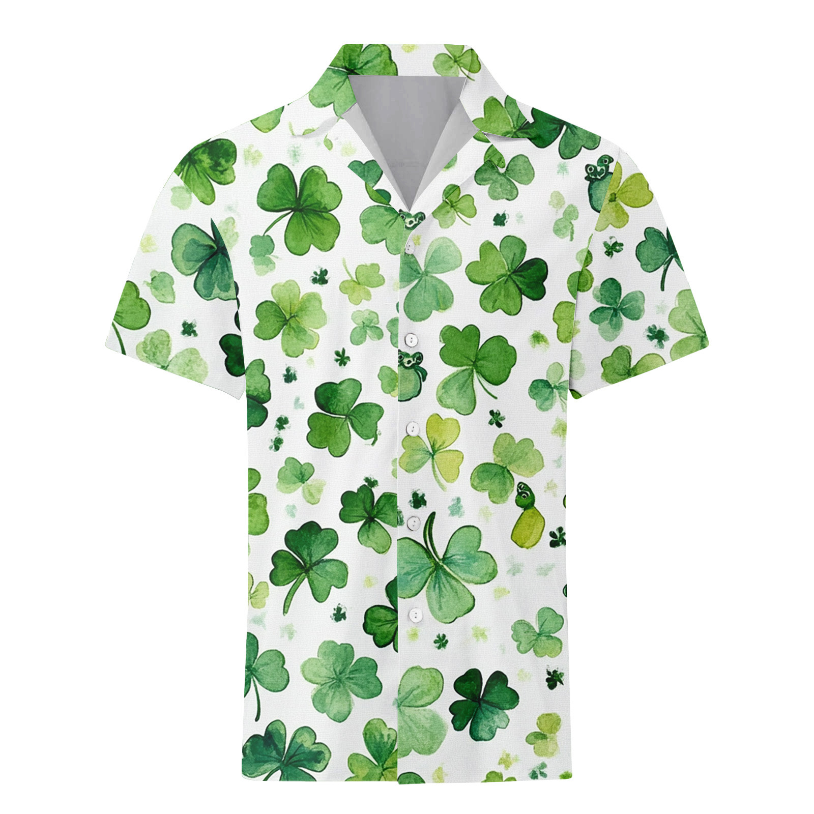 Biziza Men Dress Shirts St Patricks Day Shamrock Stretch Polyester 2025 Green Button Down Button ...