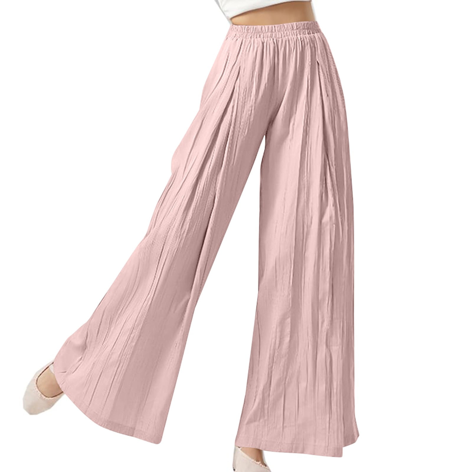 Biziza Pink Wide Leg Pants for Women High Waisted Beach Slim Fit 2025 ...