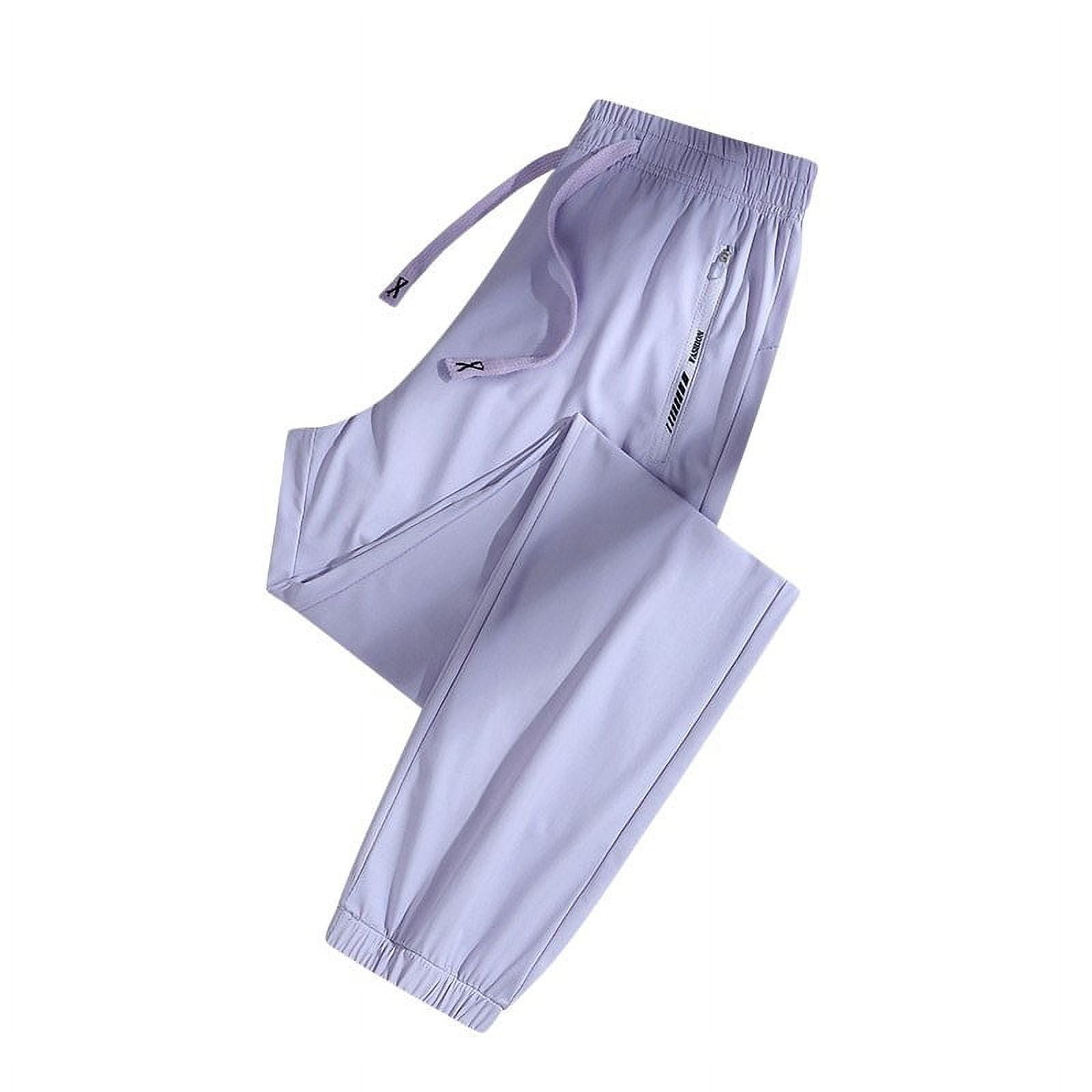 Biziza Purple 2025 Sweatpants for Women Basic Straight Leg Solid Color ...