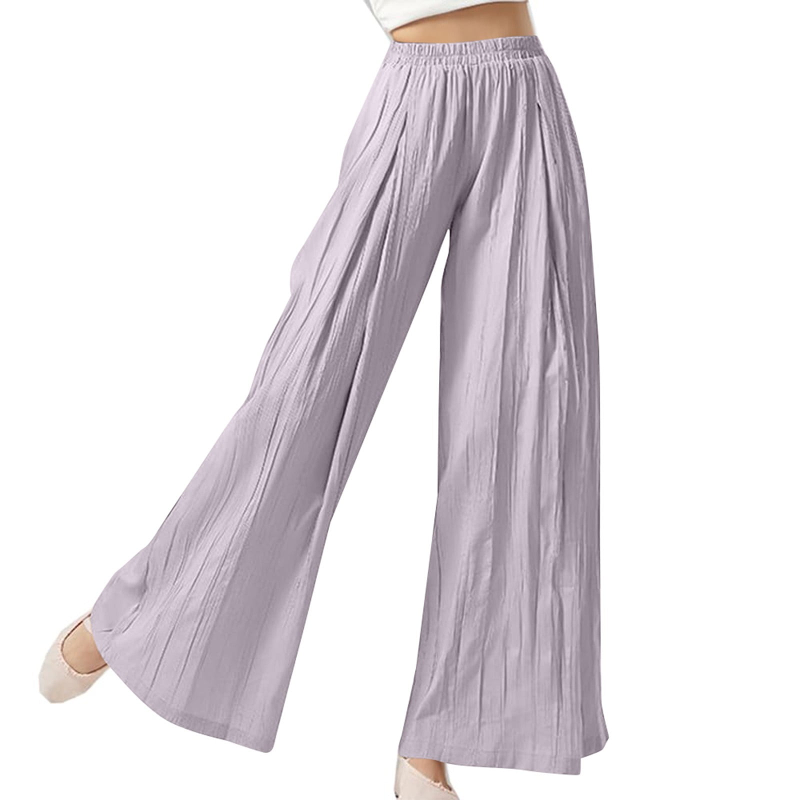 Biziza Purple Wide Leg Pants for Women High Waisted Beach Slim Fit 2025 ...
