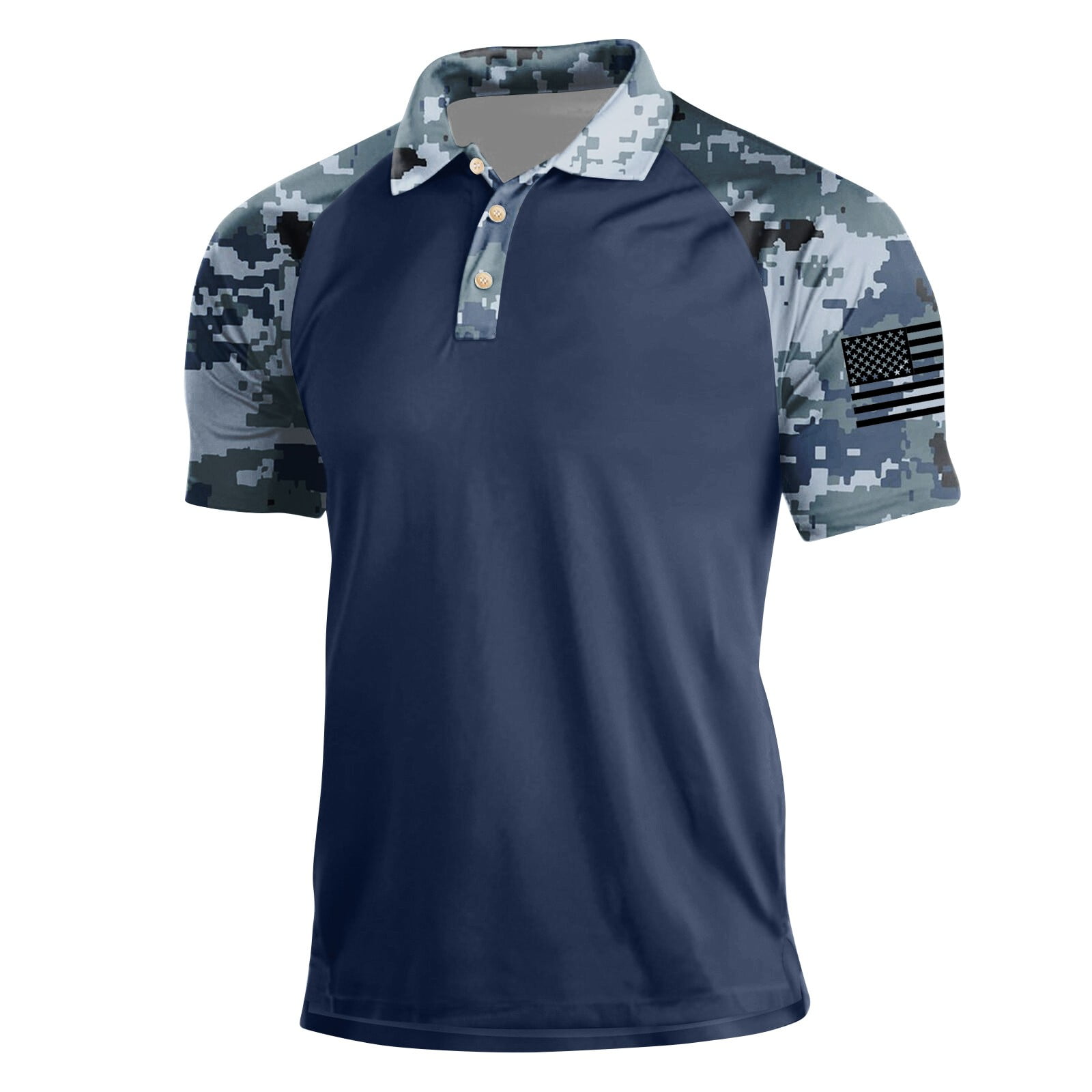 Biziza Quick Dry Polo Shirts for Men 2025 Blue Summer Camo Short Sleeve ...